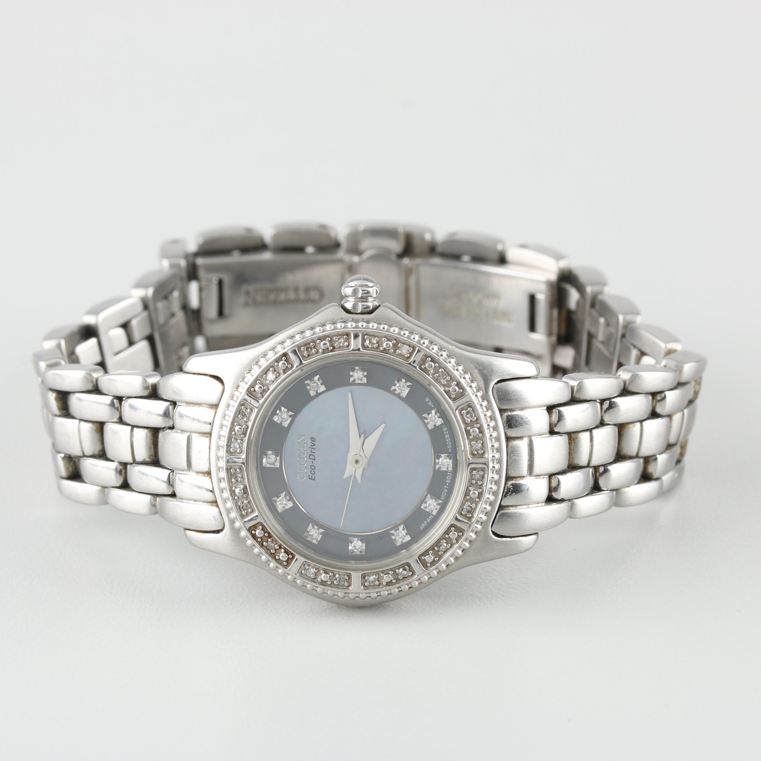 Citizen Eco-Drive E031 Diamond and Mother of Pearl Wristwatch | EBTH