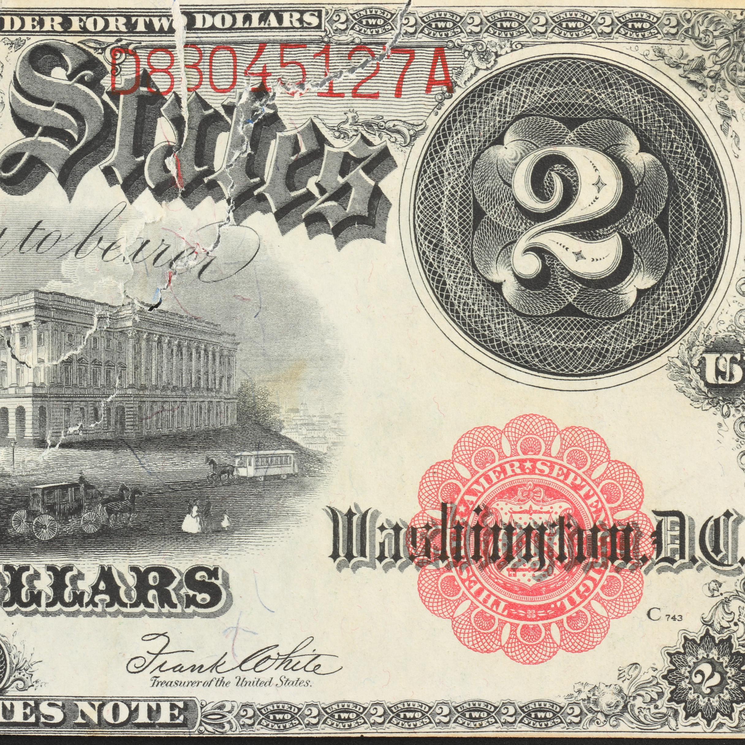 1917 U.S. $2 Large Currency Note | EBTH