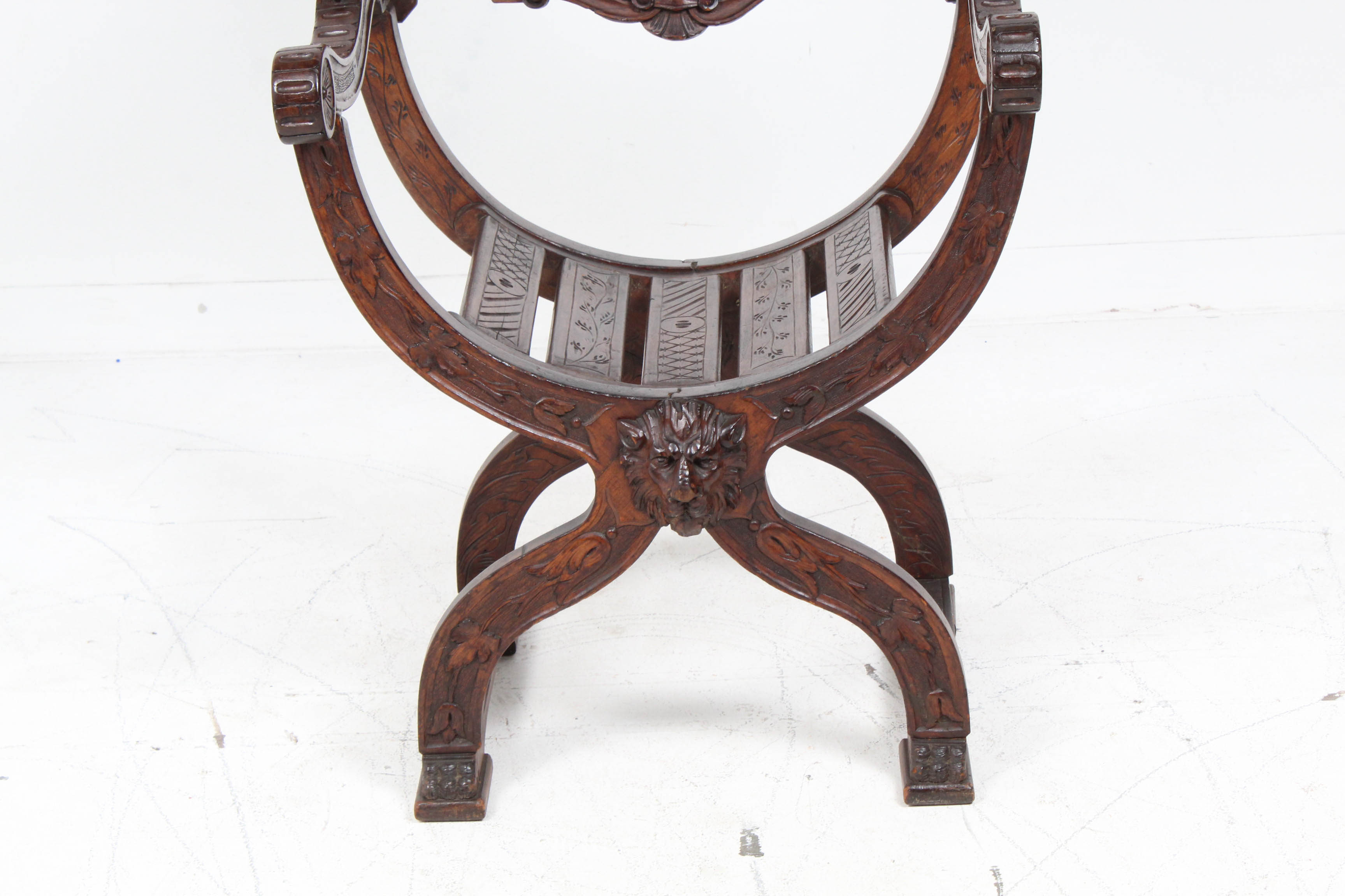 Antique Savonarola Renaissance Revival Chair | EBTH