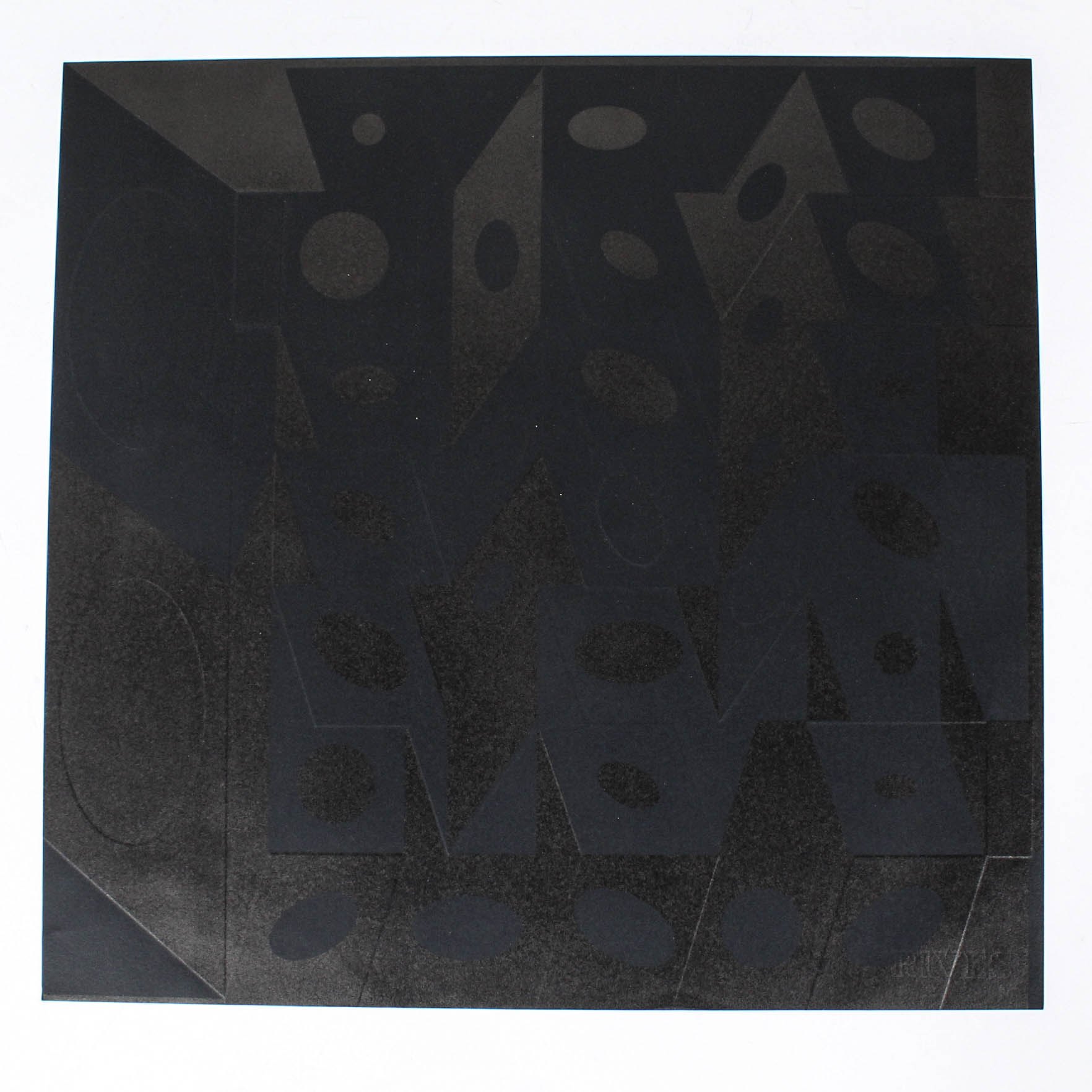 Donald Roberts Op Art Serigraph on Embossed Paper "Black Project ...