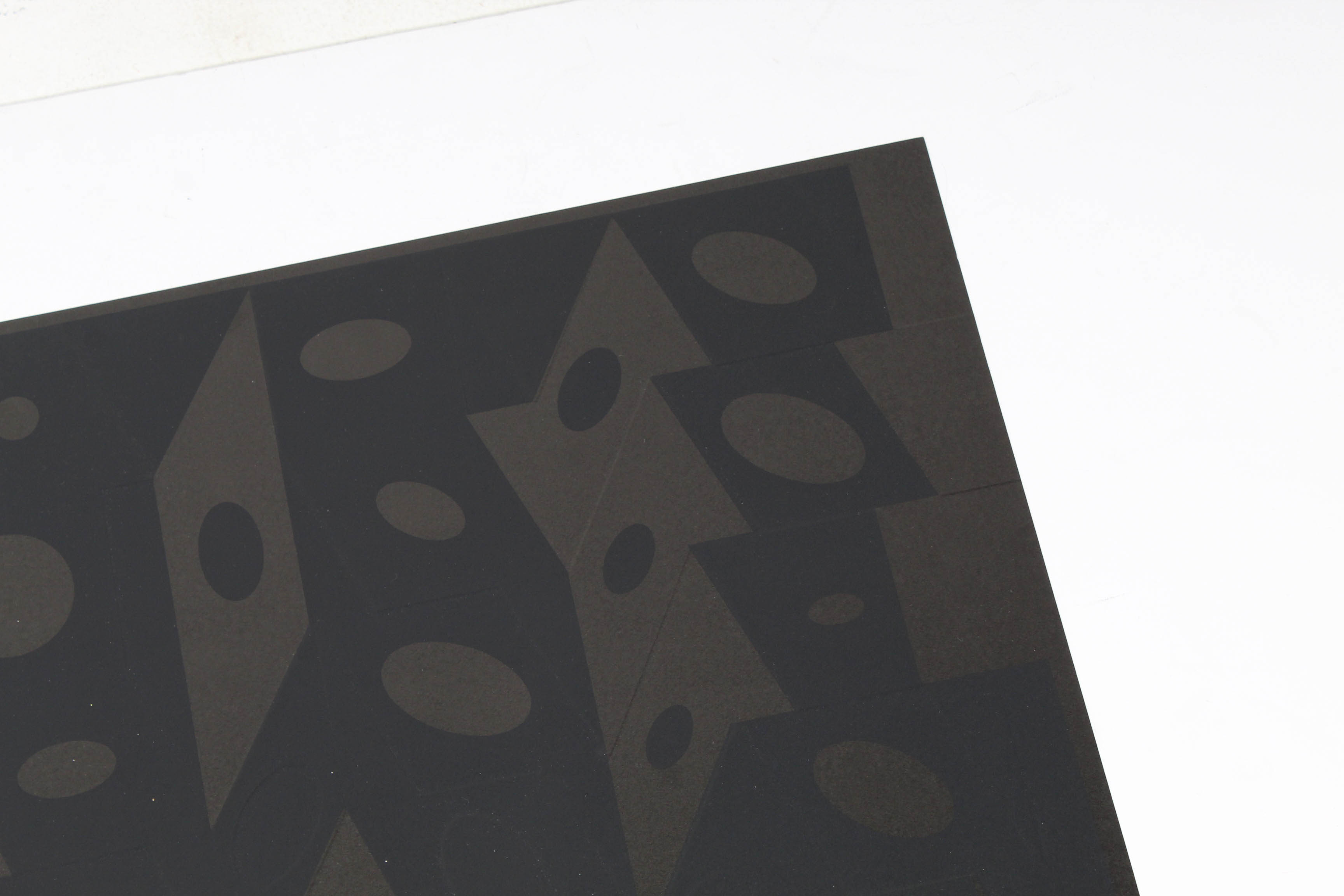 Donald Roberts Op Art Serigraph on Embossed Paper "Black Project ...