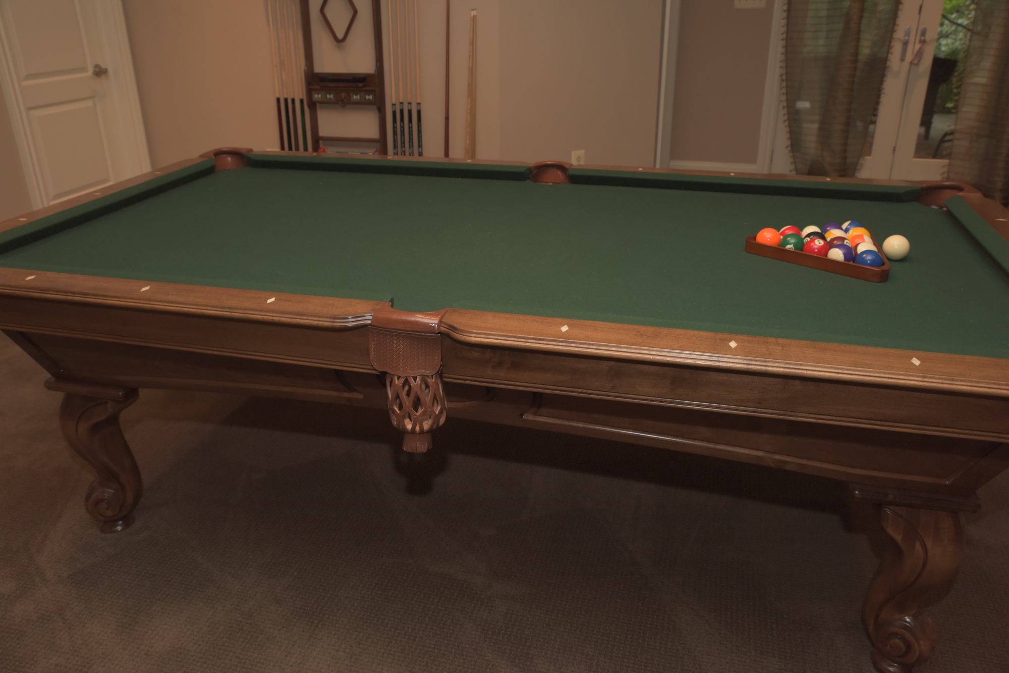 ProLine Billiards Table with Cues, Wall Rack, and Accessories | EBTH