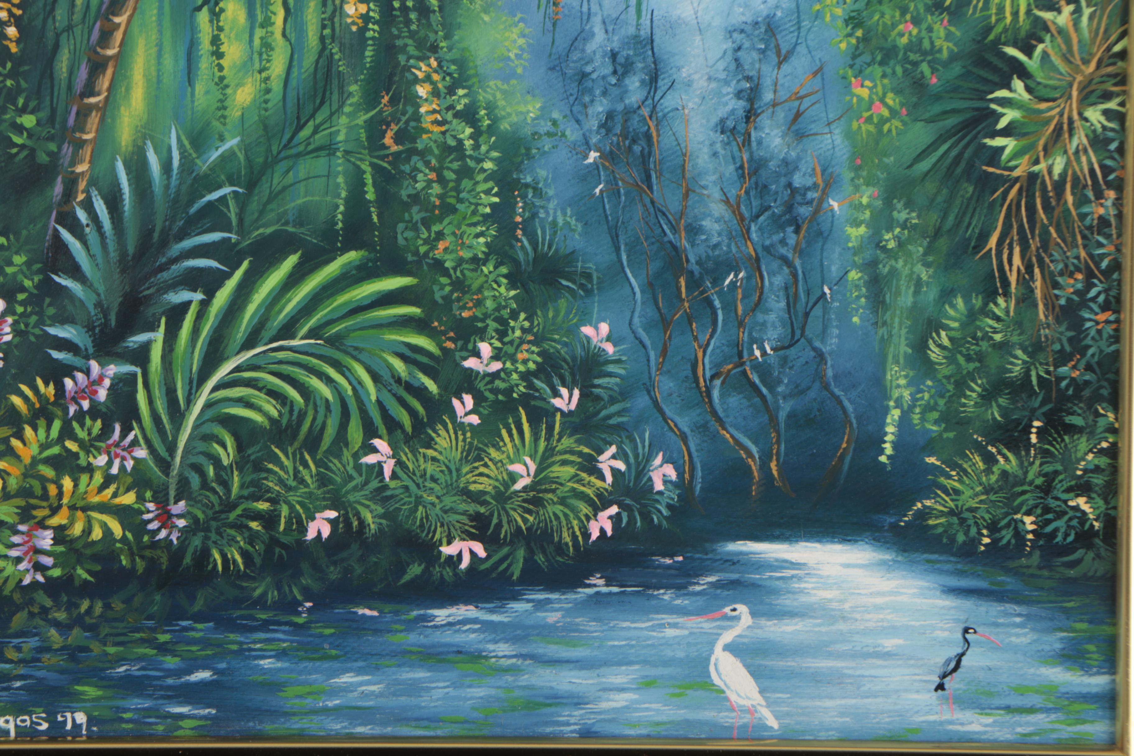 Roger Vargas Oil Painting "Flowering Forest" | EBTH