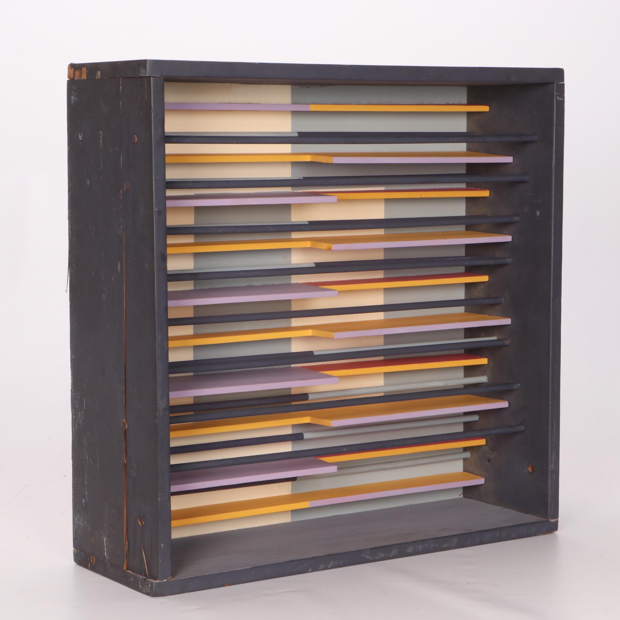 Gwen Owen Modernist Wooden Sculpture "Structurist Relief" | EBTH