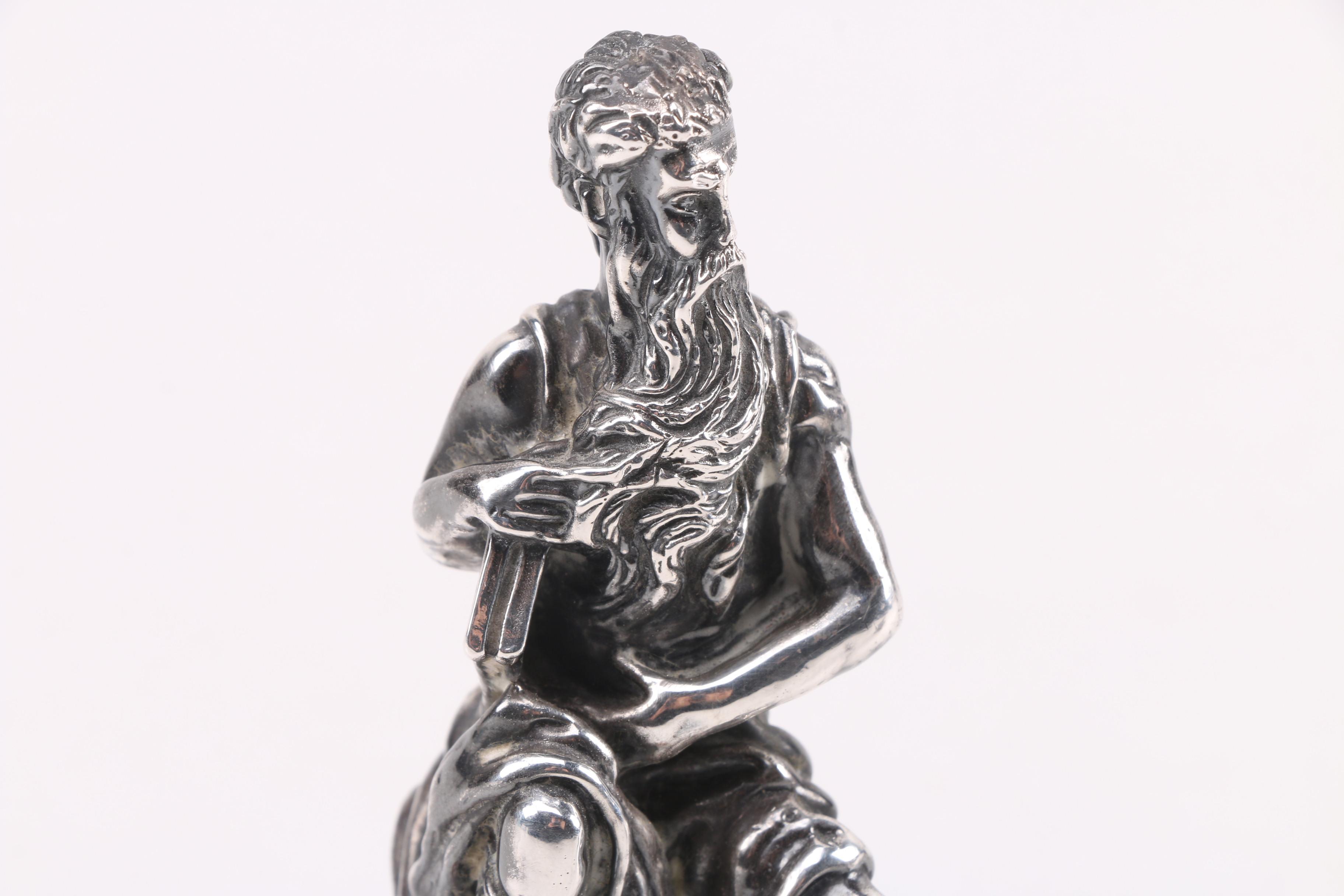 Ronson "Crown" Silver Plate Table Lighter with Sterling Silver "Moses ...