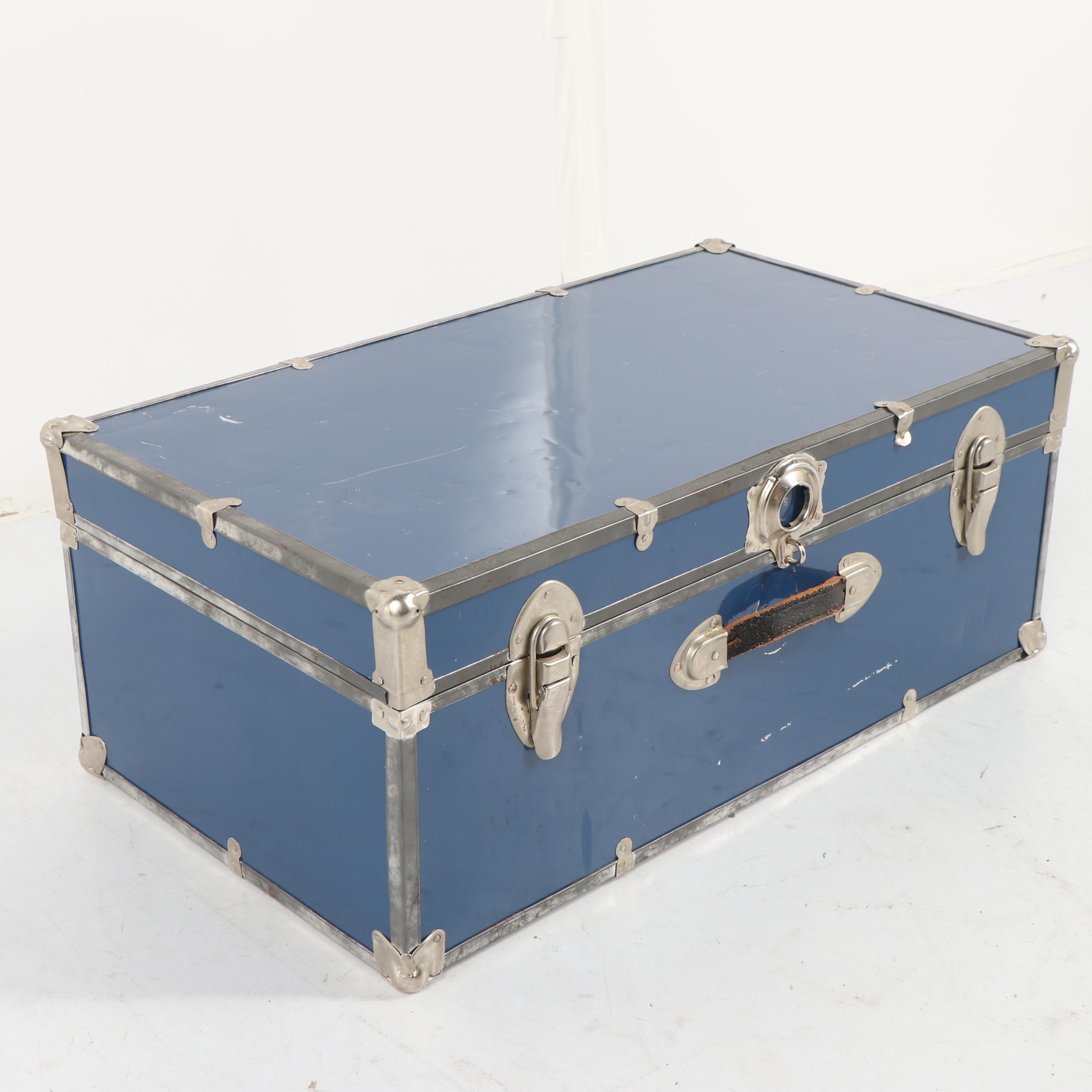 Plastic and Pressed Wood Footlocker Trunk, Late 20th Century | EBTH