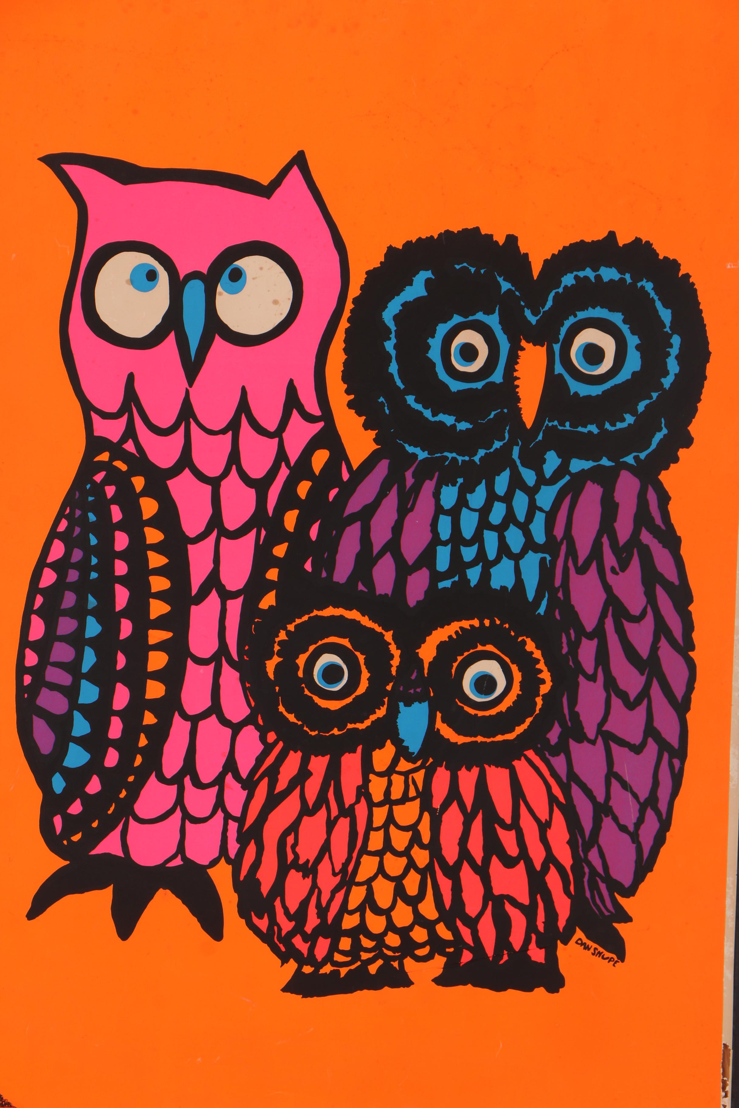 Dan Shupe 1967 Serigraph "Owls" | EBTH