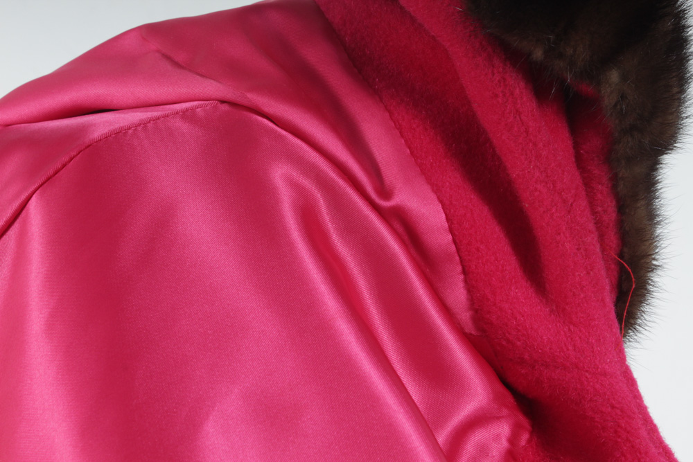 Vintage Dumas Raspberry Wool Coat with Mink Collar | EBTH