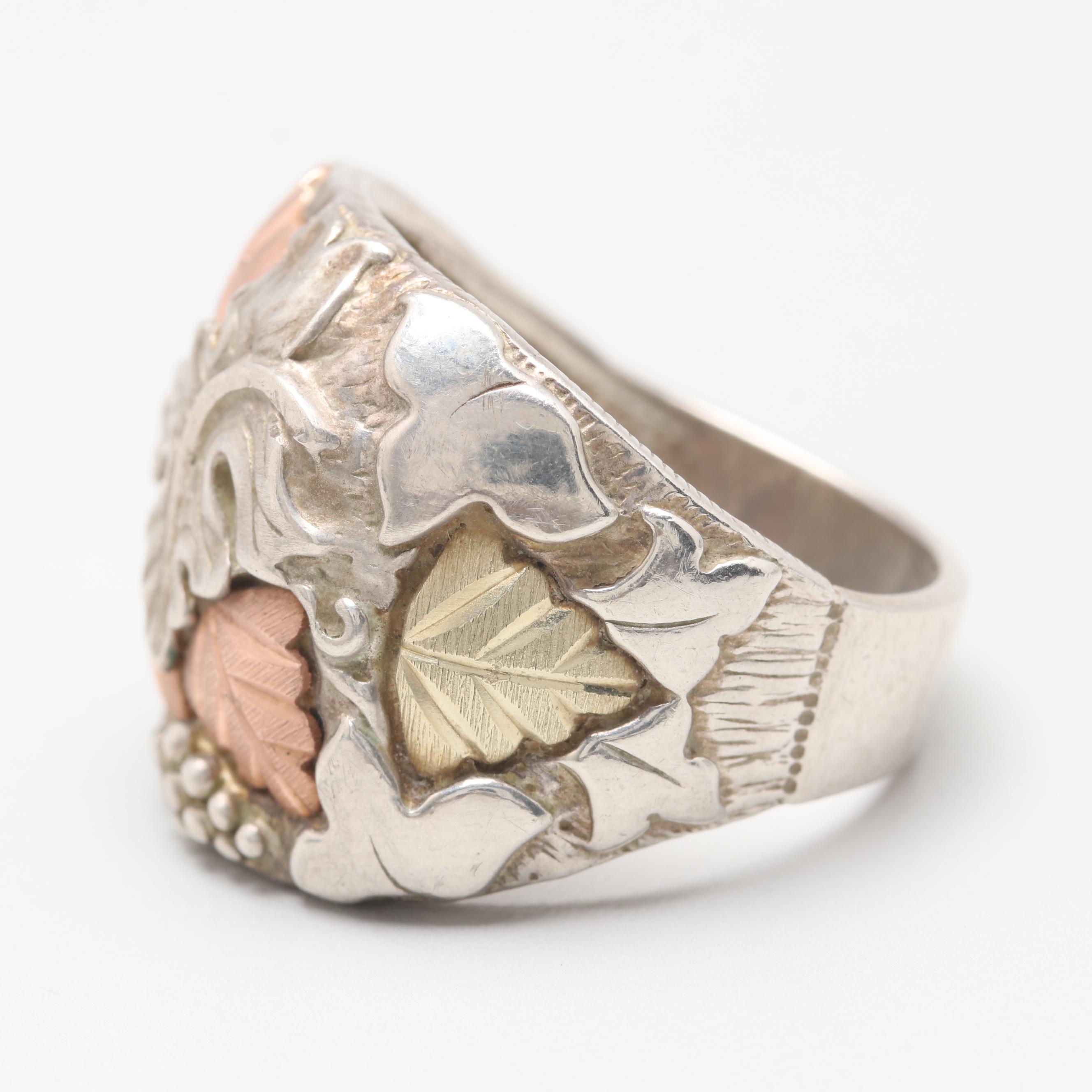 Sterling Silver Ring with 10K Yellow and Rose Gold Accents | EBTH