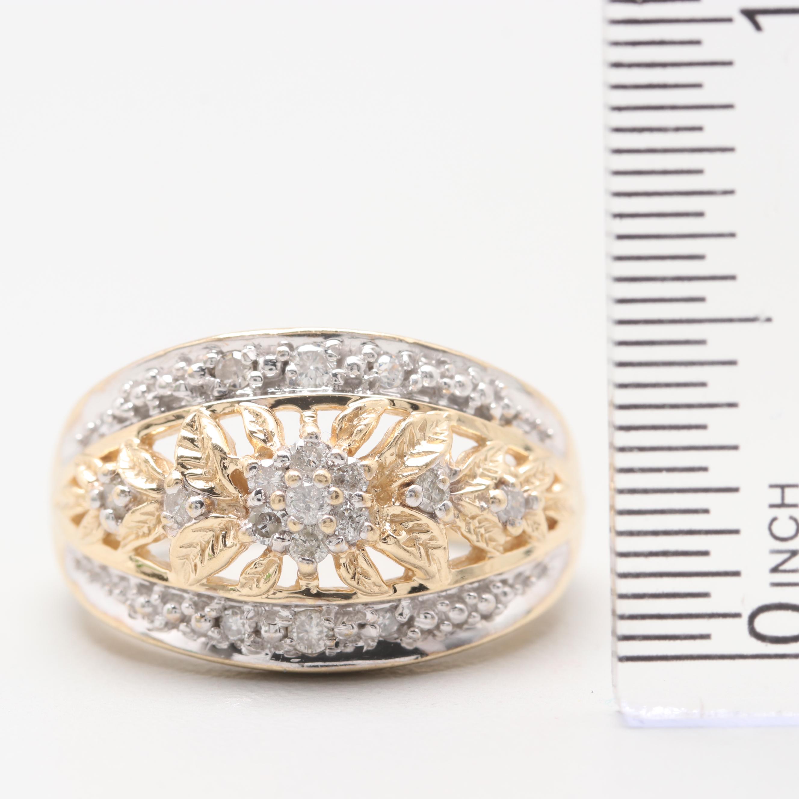 10K Yellow Gold Diamond Ring | EBTH