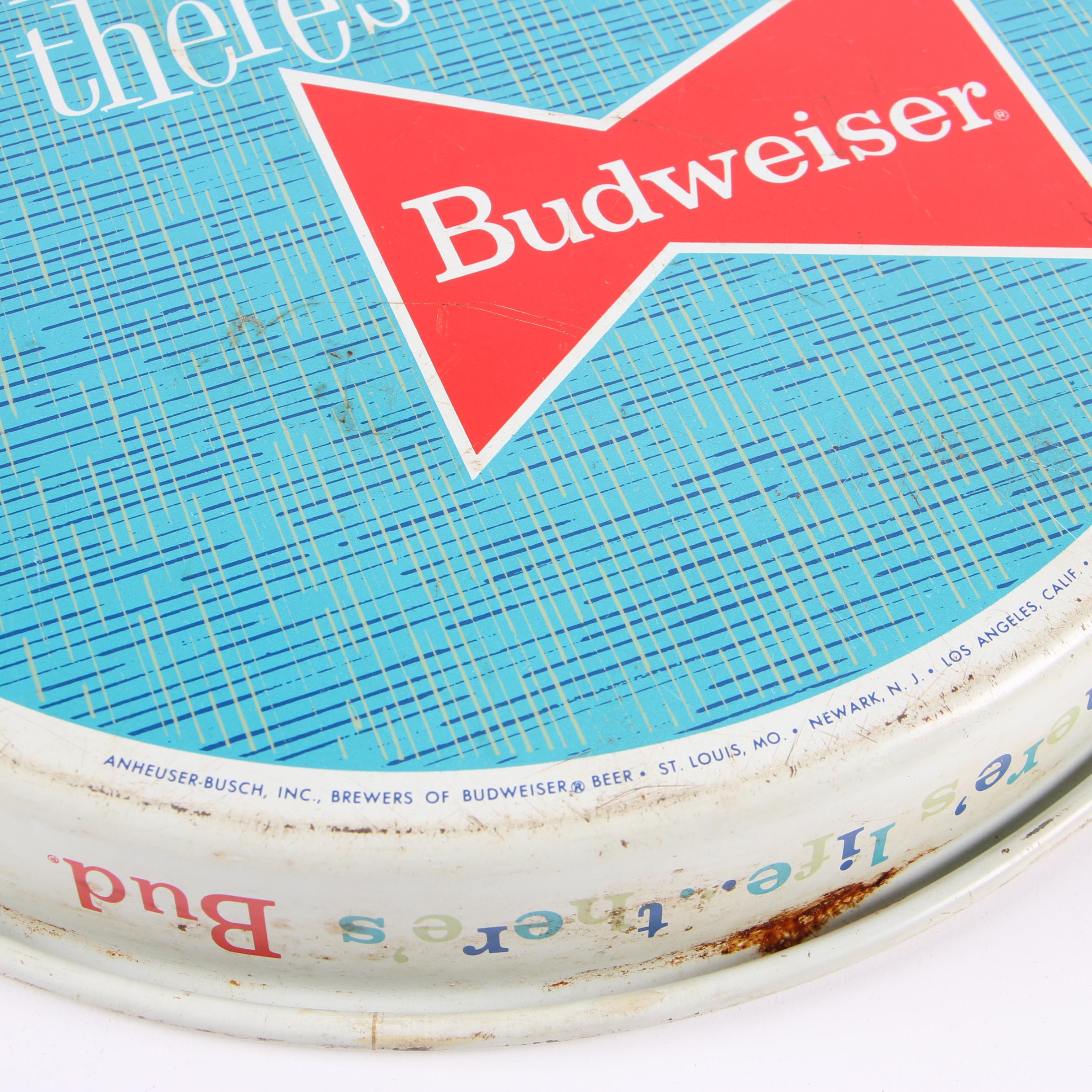 "Where There's Life...There's Budweiser" Metal Serving Trays | EBTH