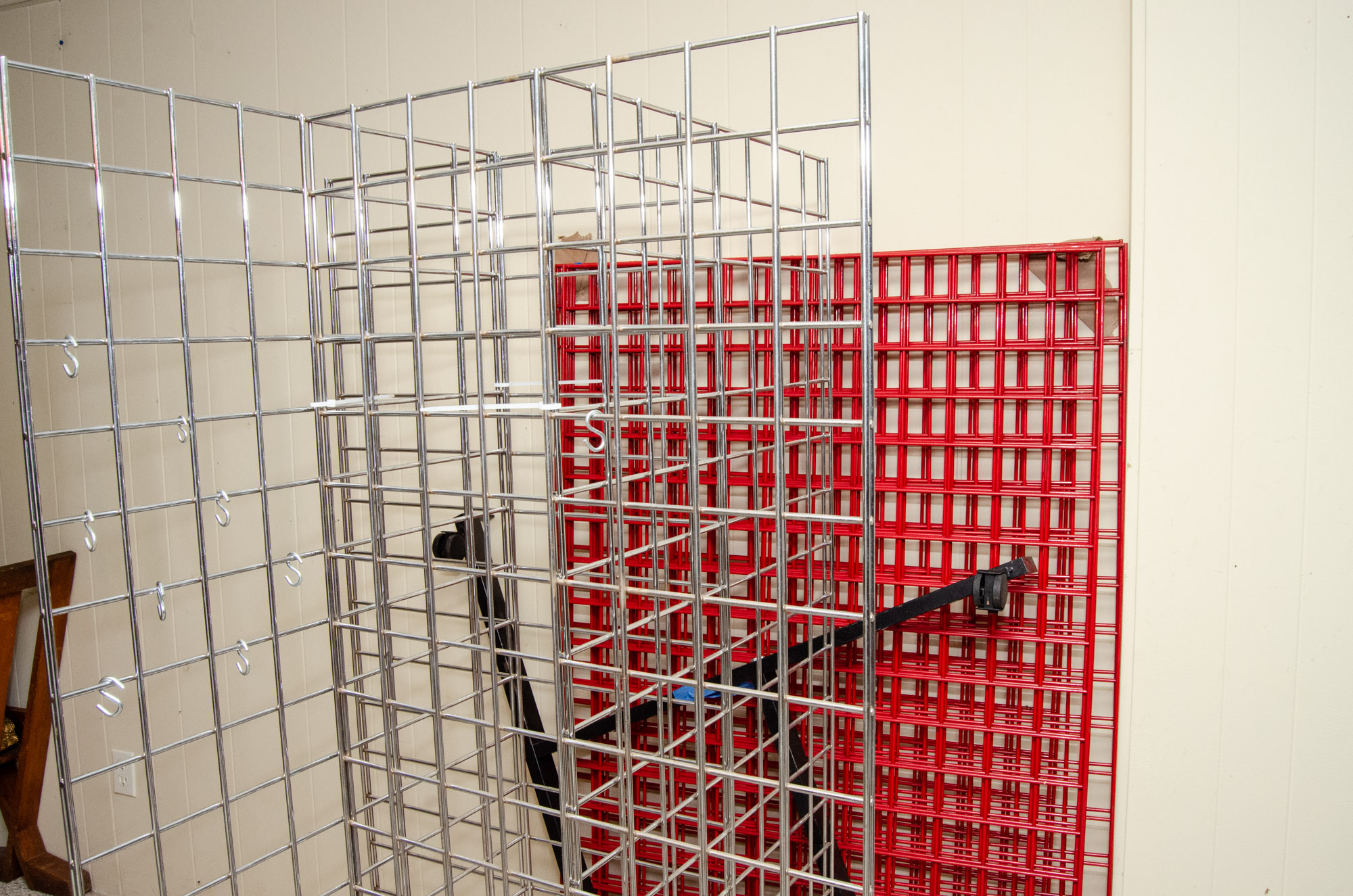 Three Metal Grid Free-Standing Display Racks | EBTH
