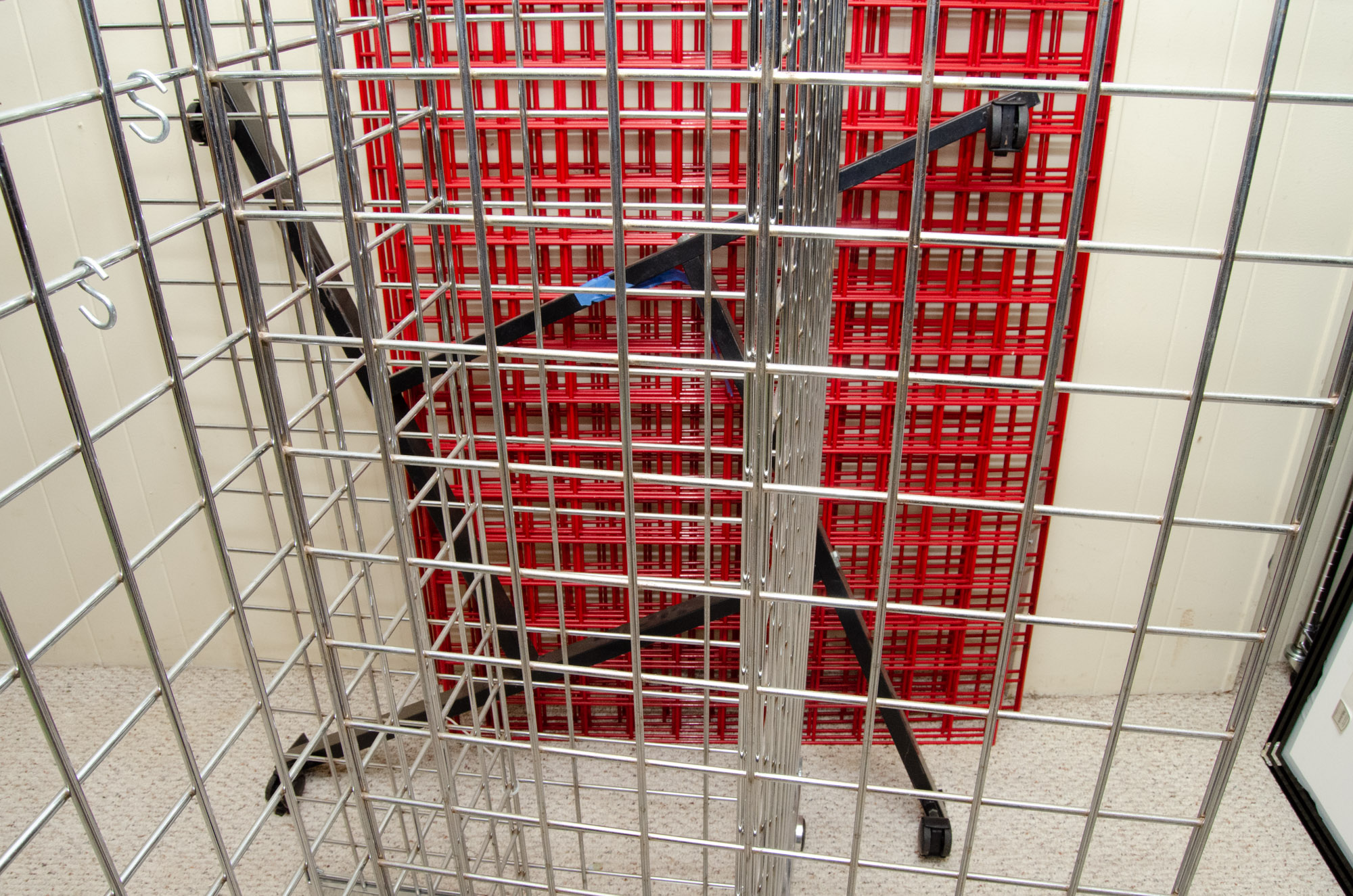 Three Metal Grid Free-Standing Display Racks | EBTH