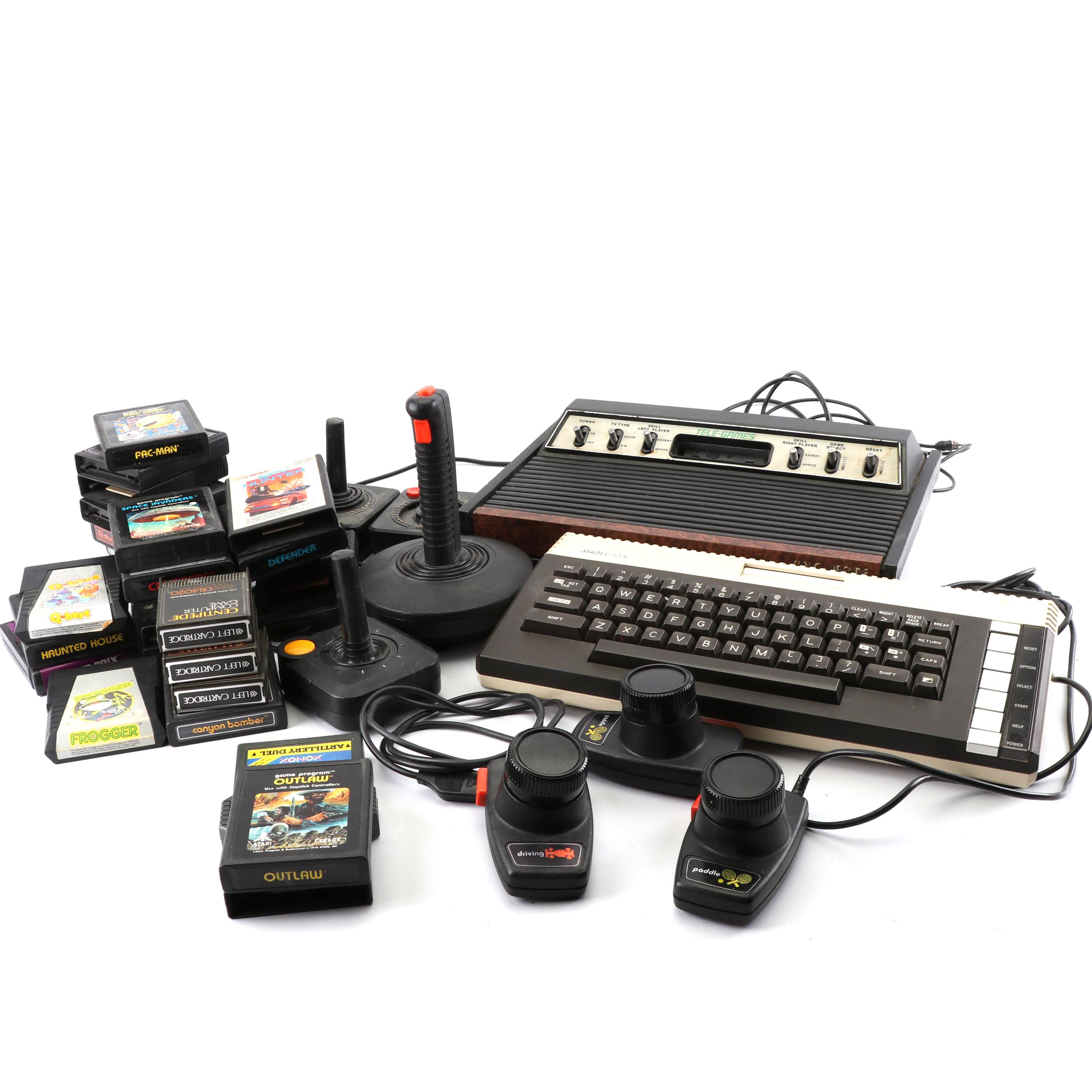 Sears Tele-Games Video Arcade and Atari 600XL with Games and ...