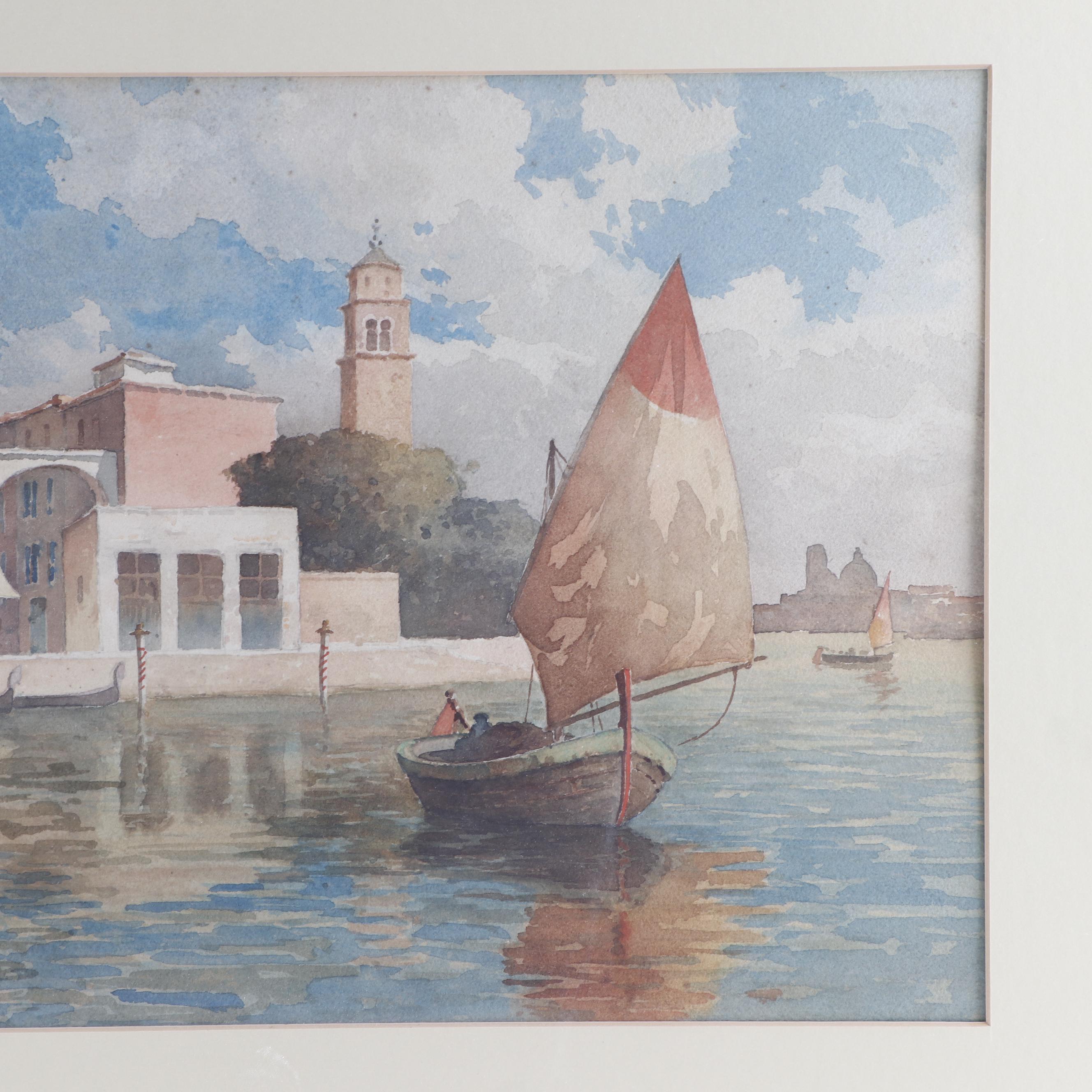 William Frazee Strunz Watercolor Painting "Venice" | EBTH