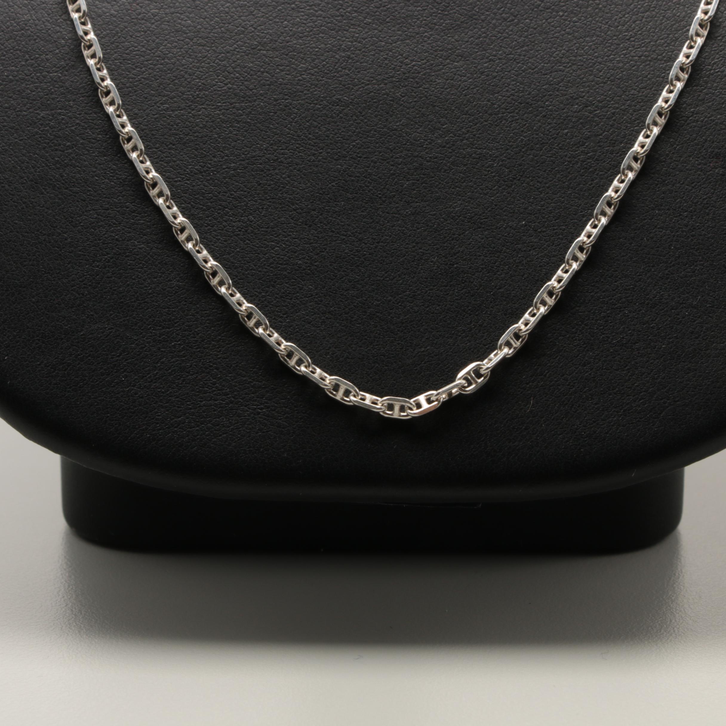 Sterling Silver Anchor Chain Necklace | EBTH