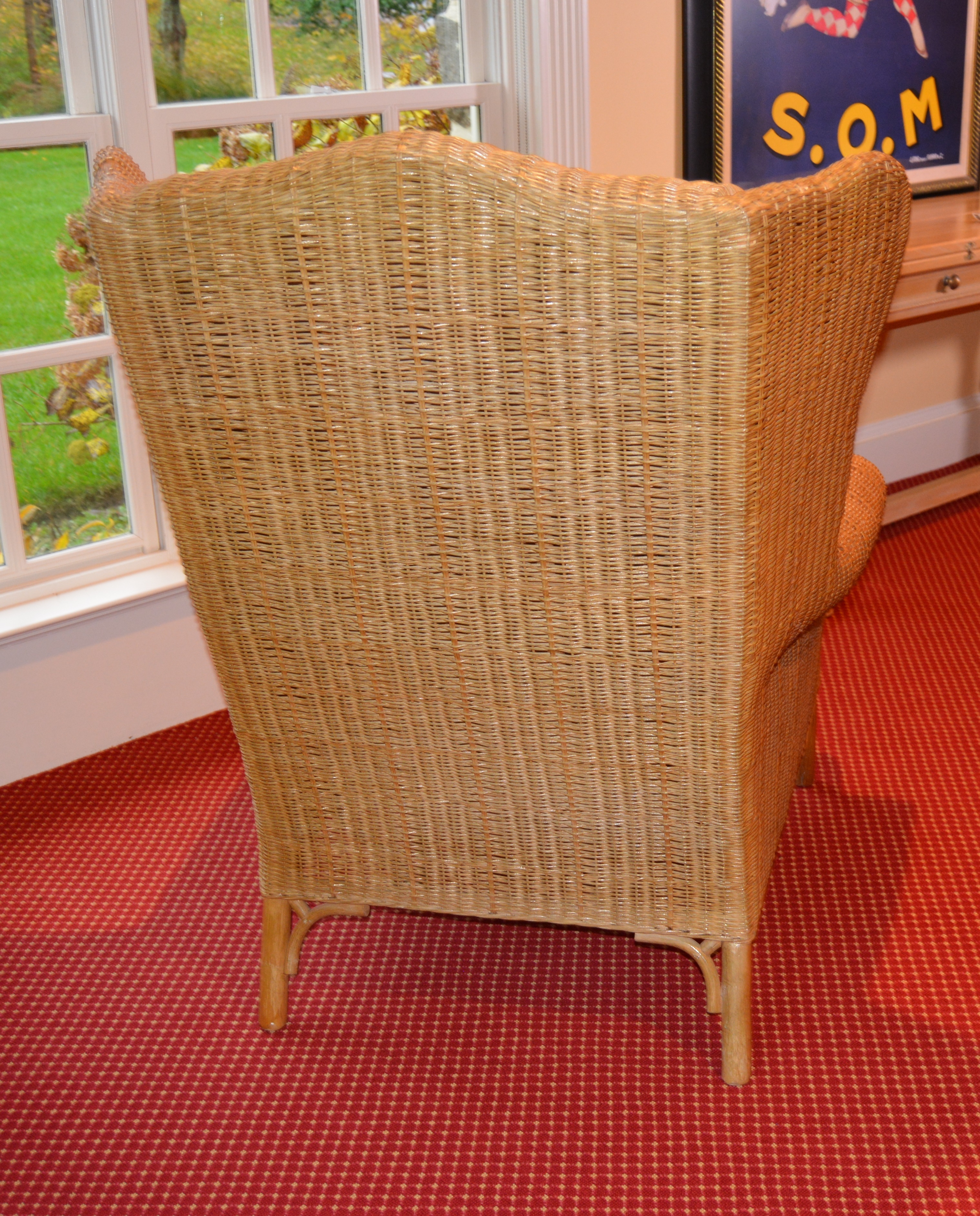 Contemporary Rattan Wingback Armchair by Lexington Casual | EBTH
