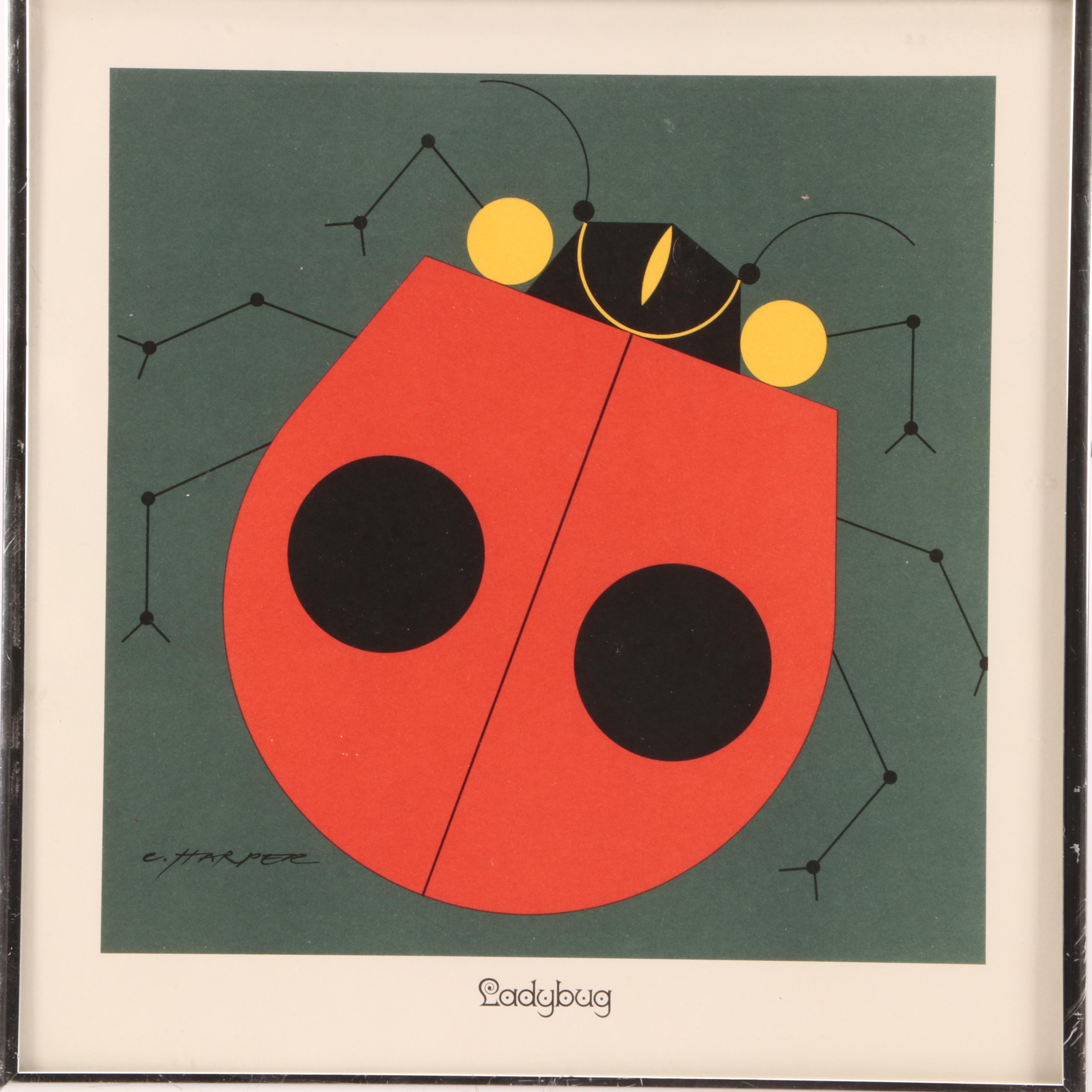 Vintage Lithograph After Charley Harper "Ladybug" | EBTH