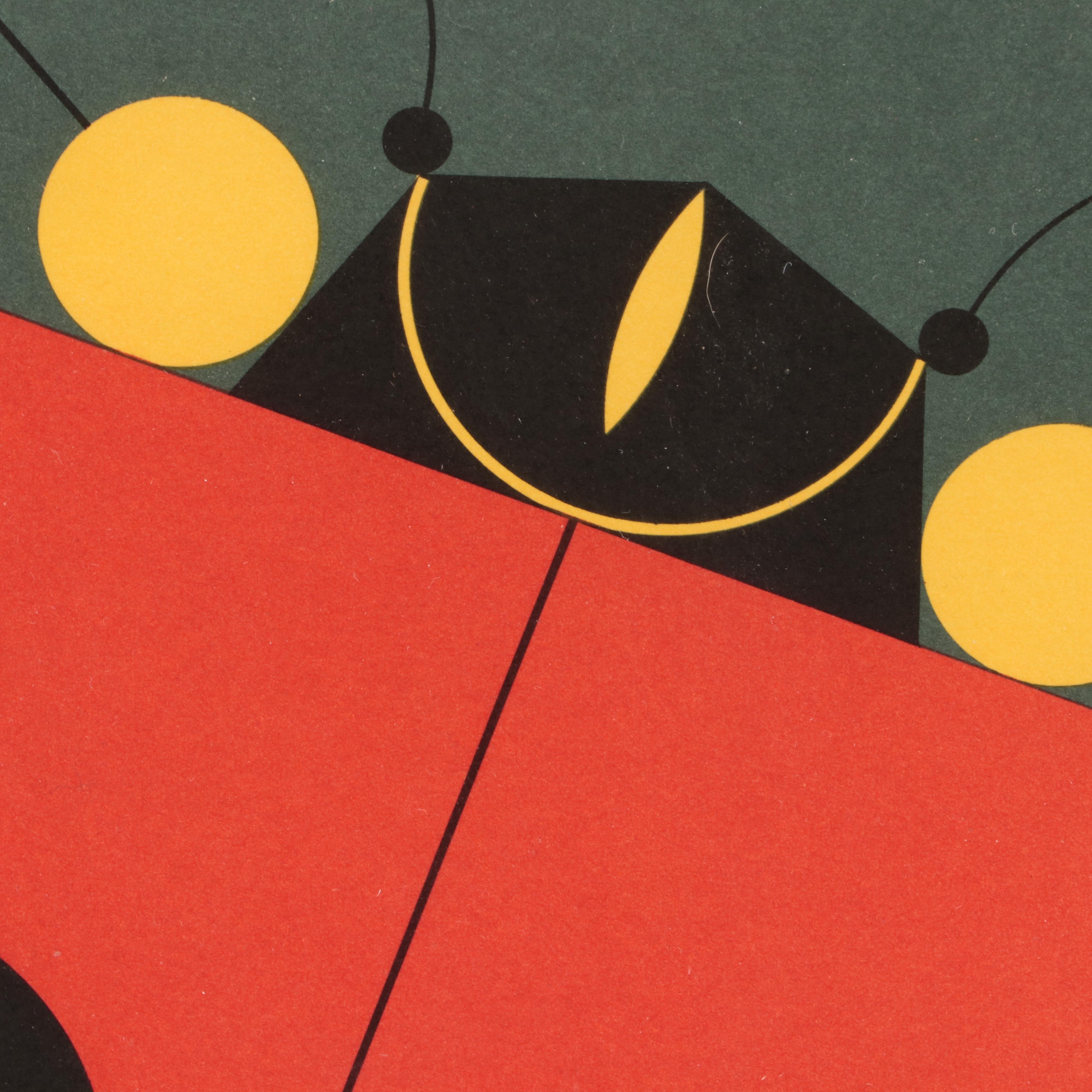 Vintage Lithograph After Charley Harper "Ladybug" | EBTH