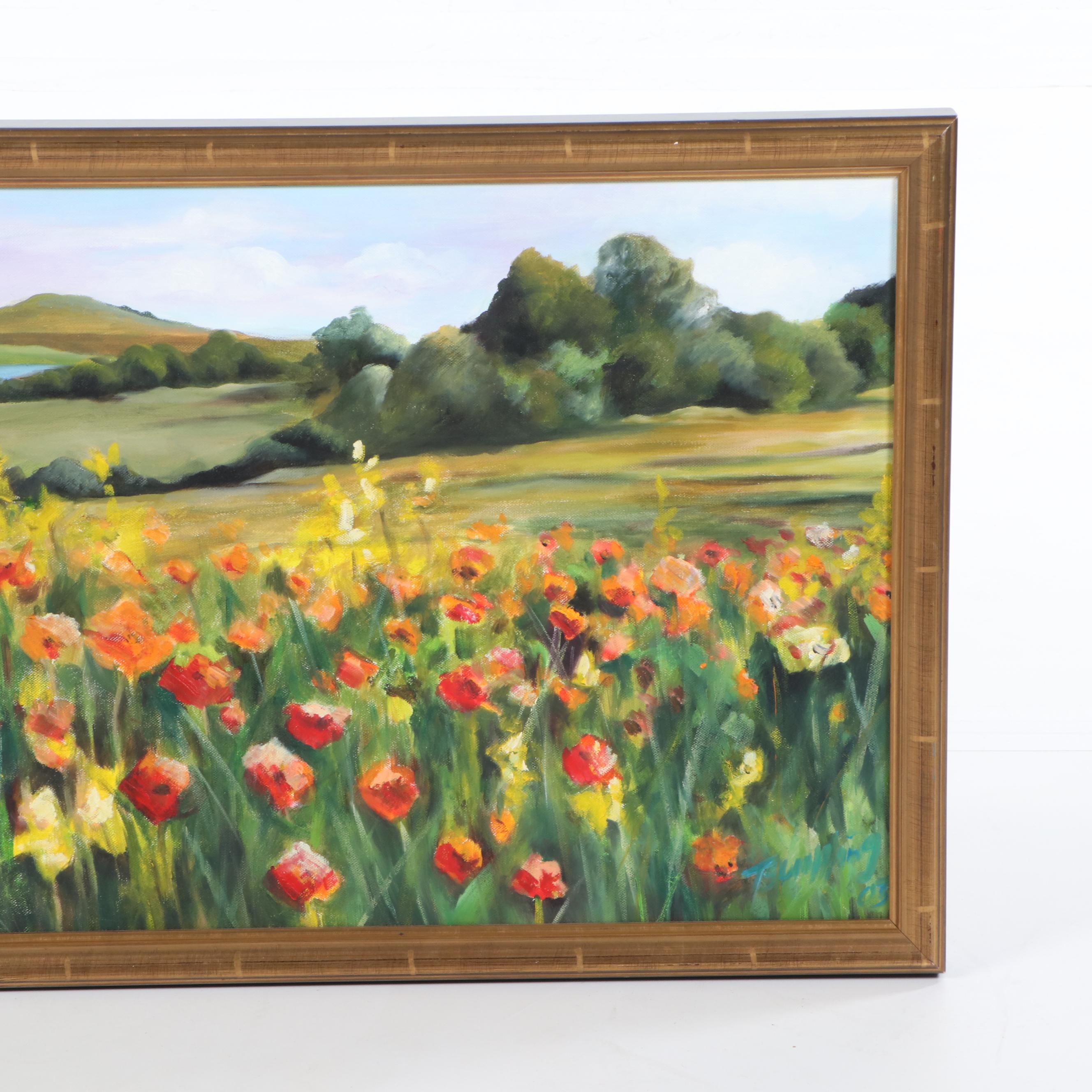 Tsun Ming Chmielinski Oil Painting "Poppy Field" | EBTH