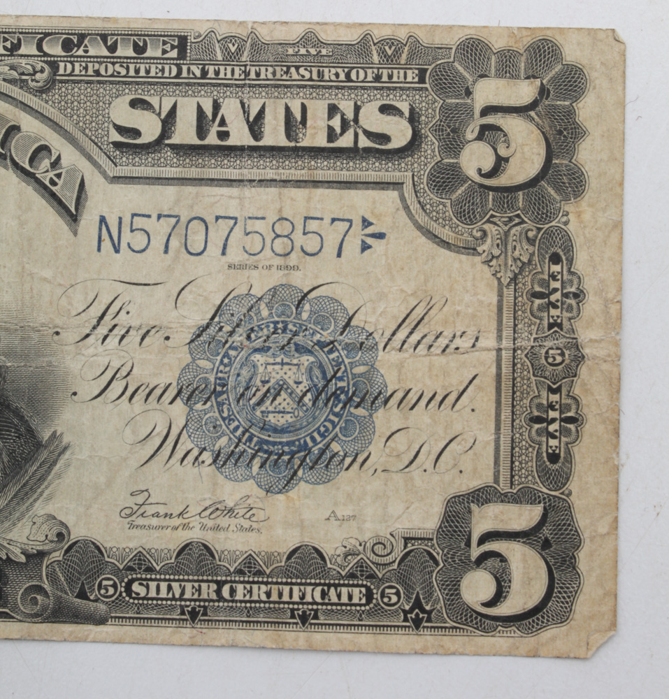 1899 United States Five Dollar Silver Certificate | EBTH