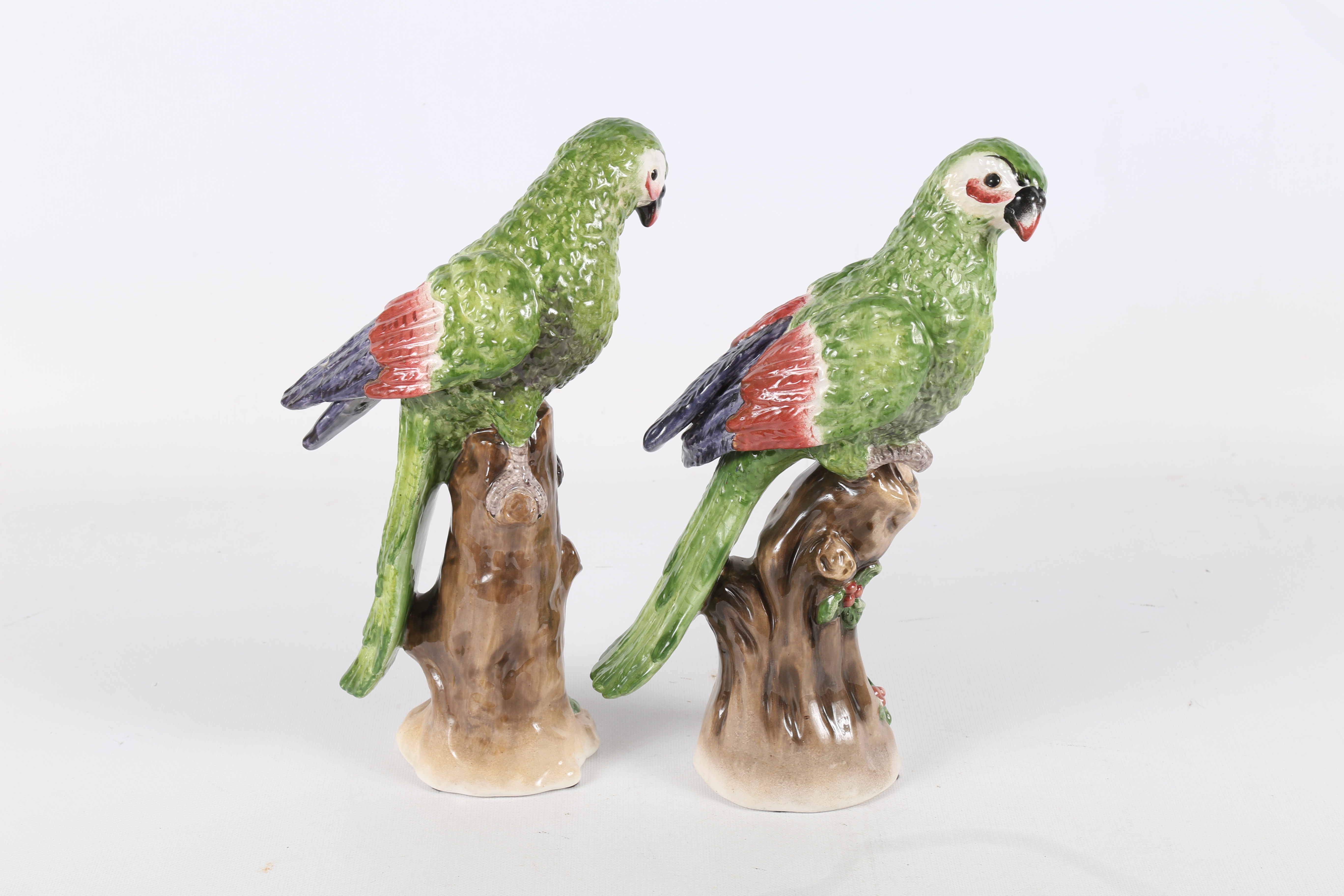 Pair of Chinese Ceramic Parrot Figurines | EBTH