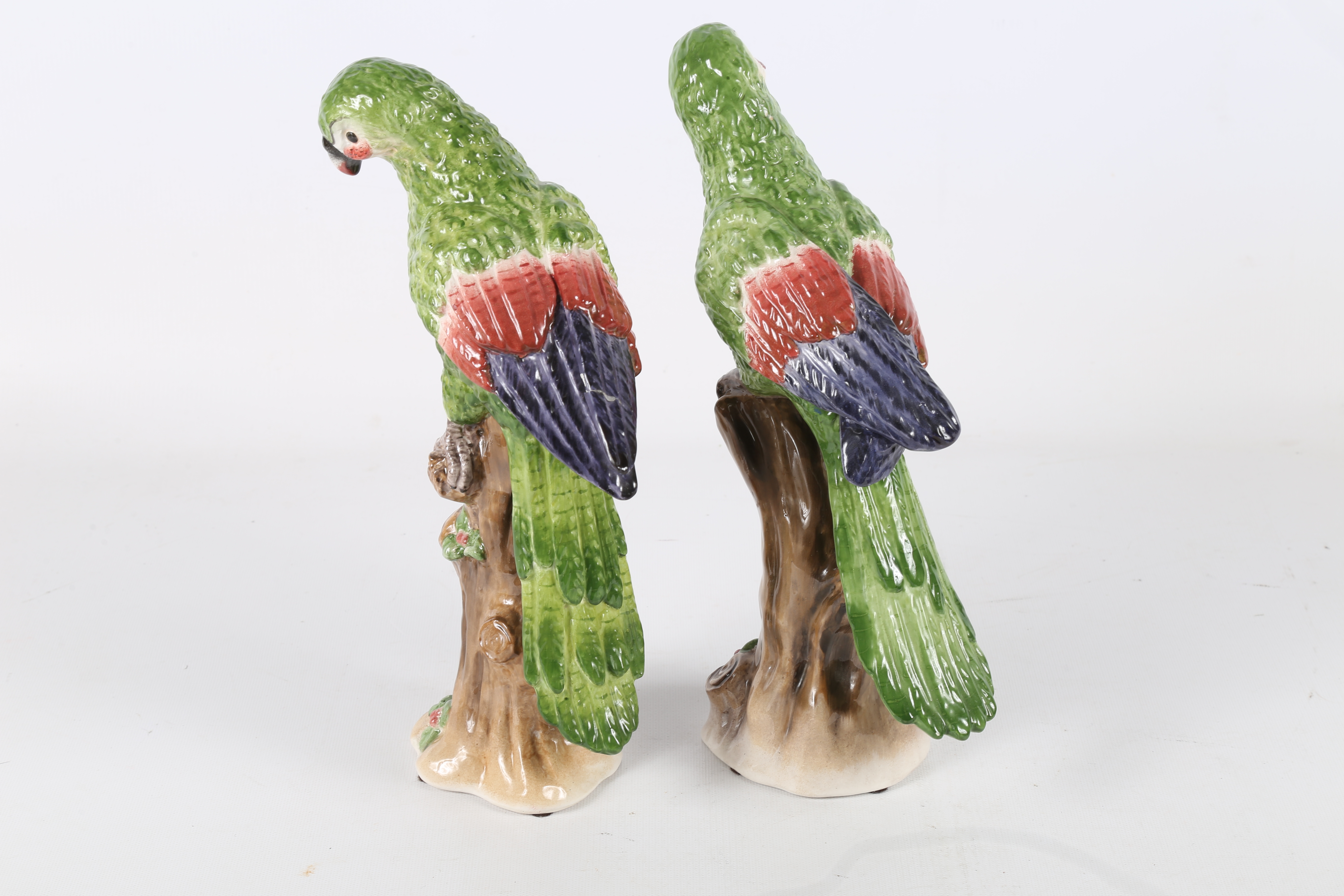 Pair of Chinese Ceramic Parrot Figurines | EBTH