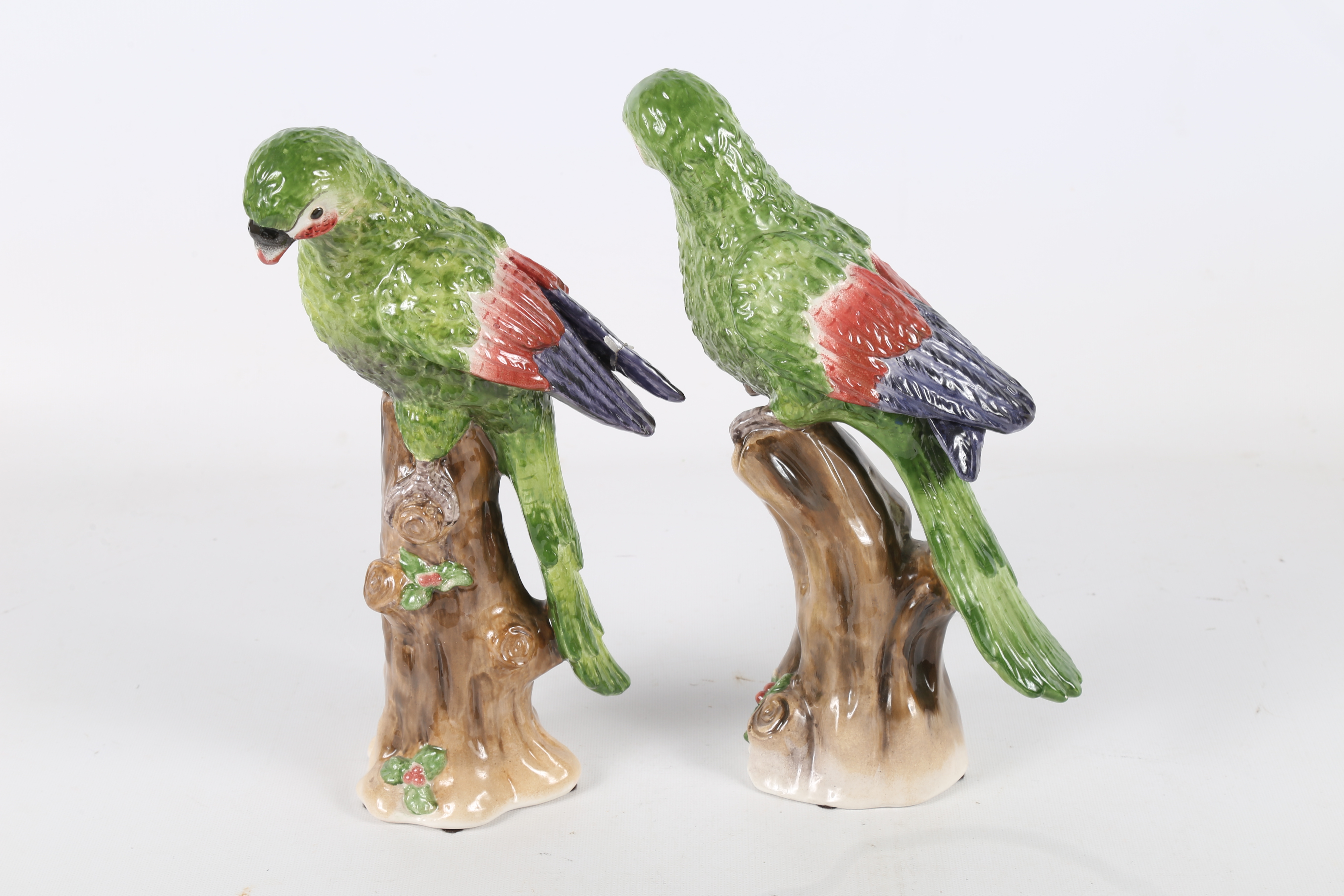 Pair of Chinese Ceramic Parrot Figurines | EBTH