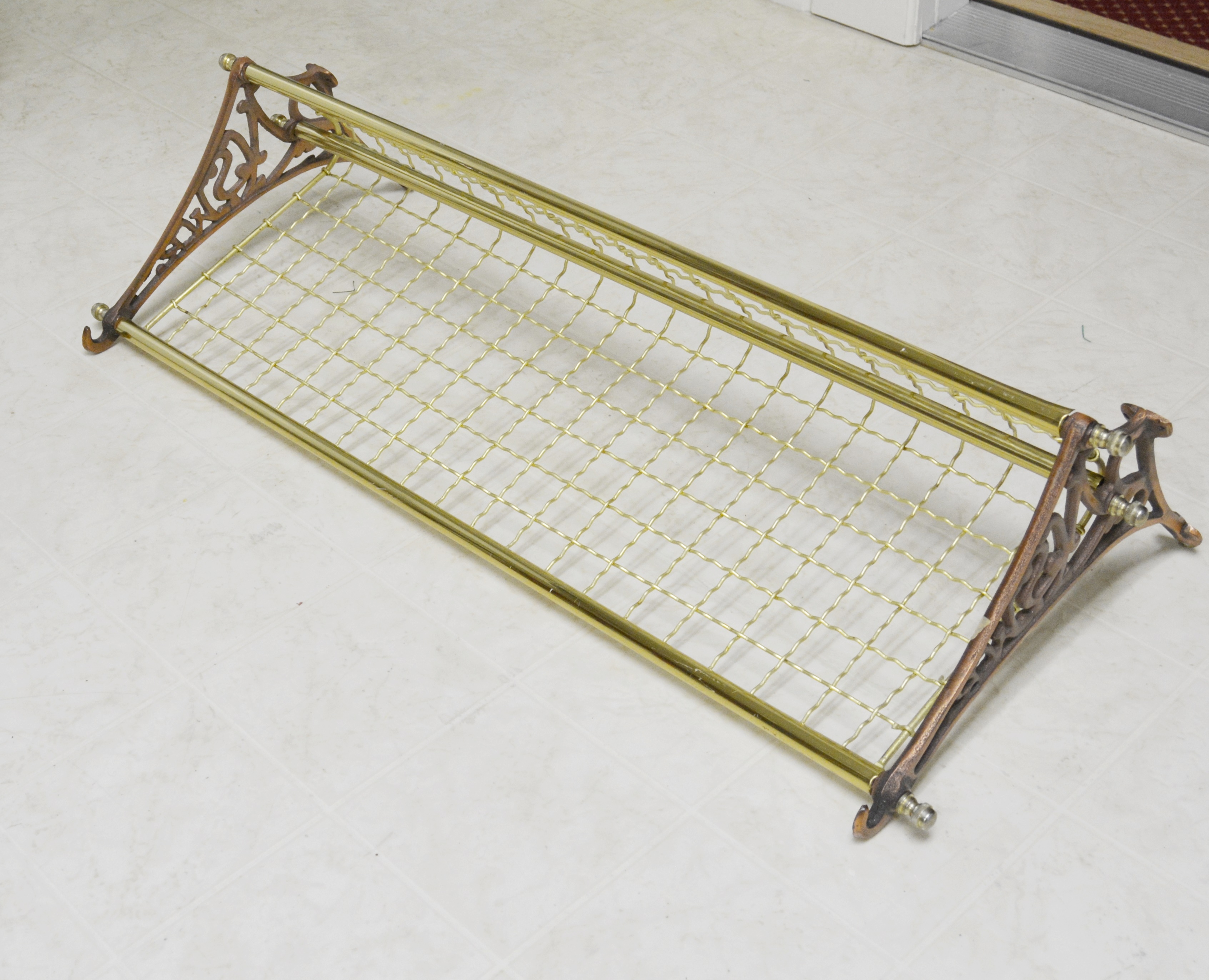 Copper and Brass Railroad Train Luggage Rack/Shelf | EBTH