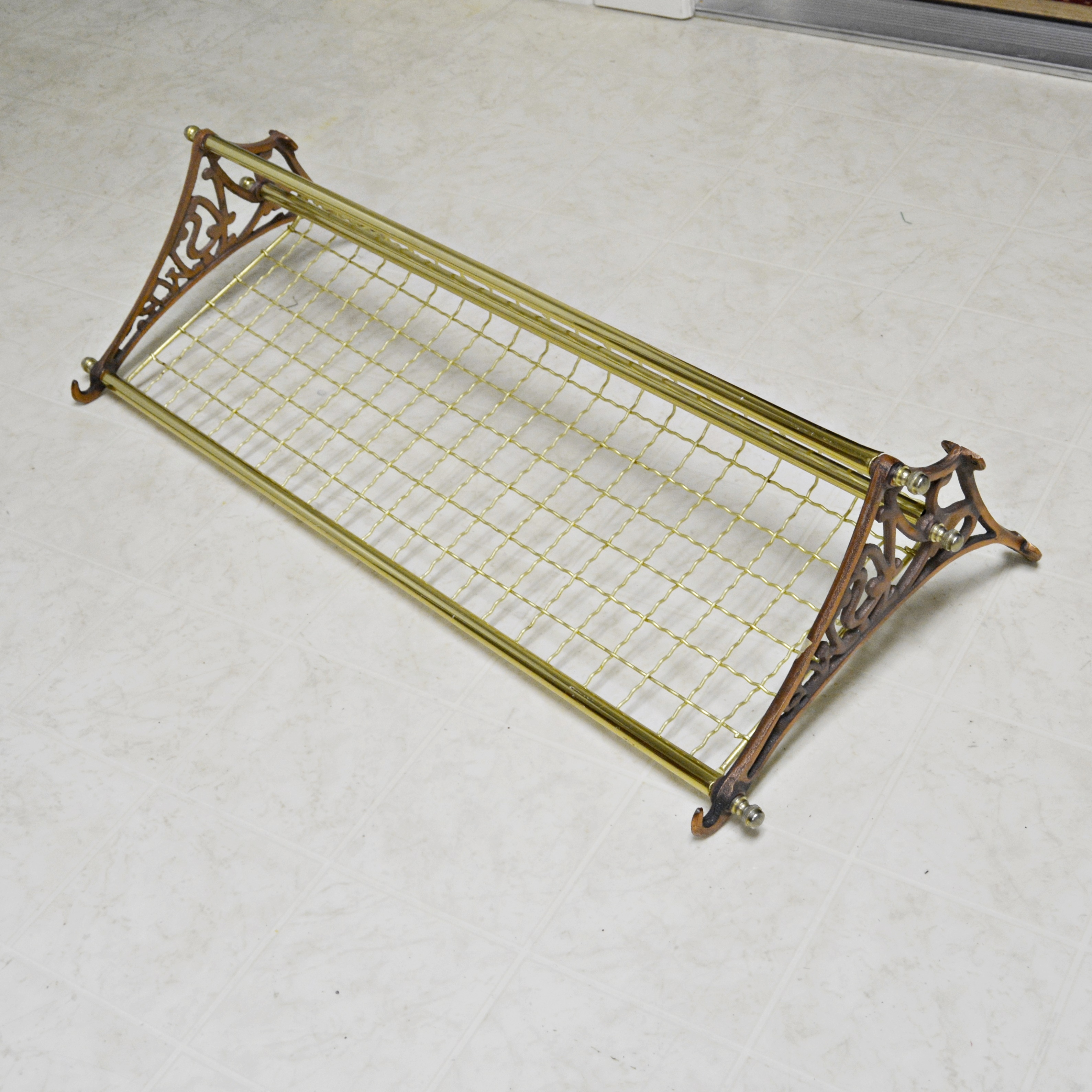 Copper and Brass Railroad Train Luggage Rack/Shelf | EBTH