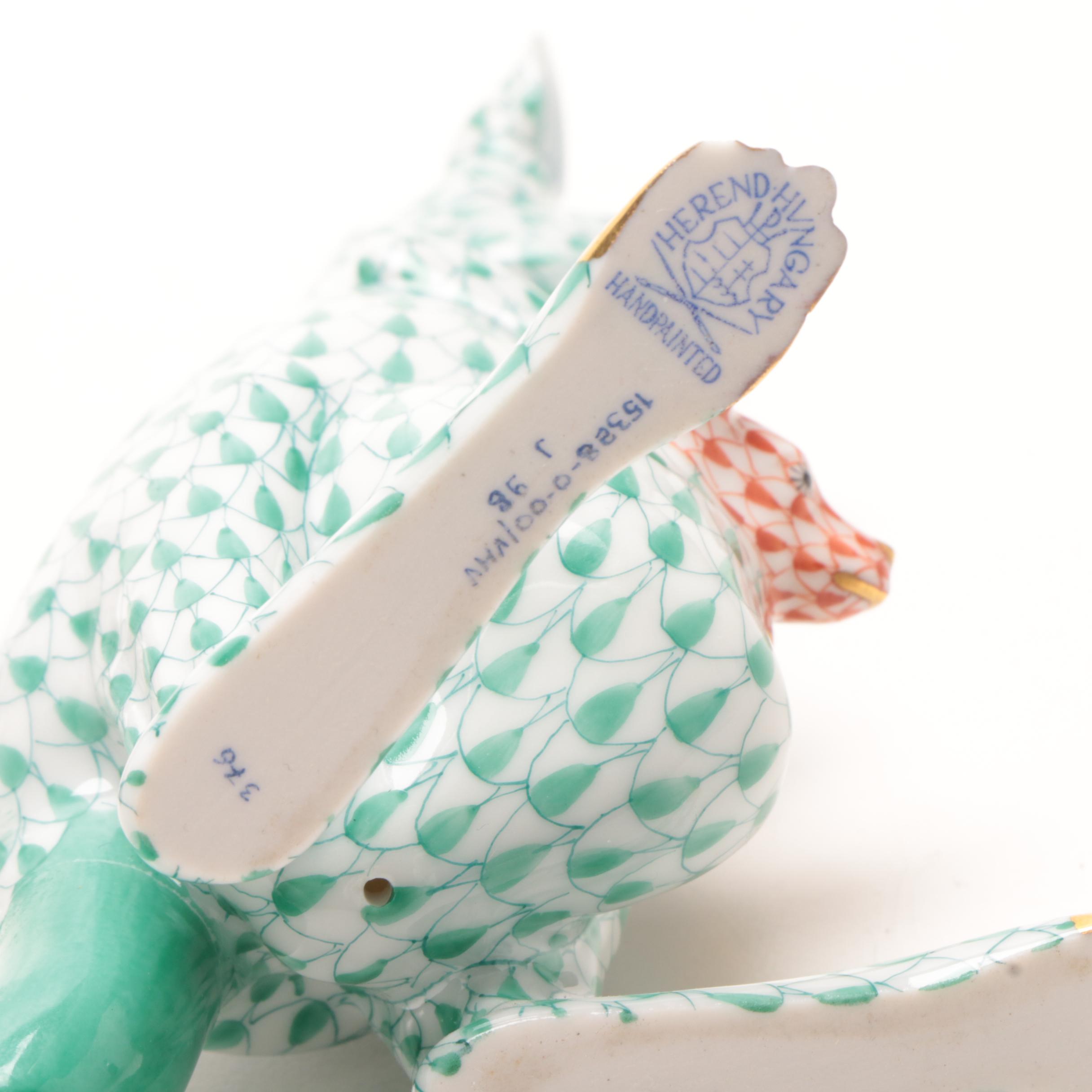 Herend Panda and Kangaroo Porcelain Figurines | EBTH
