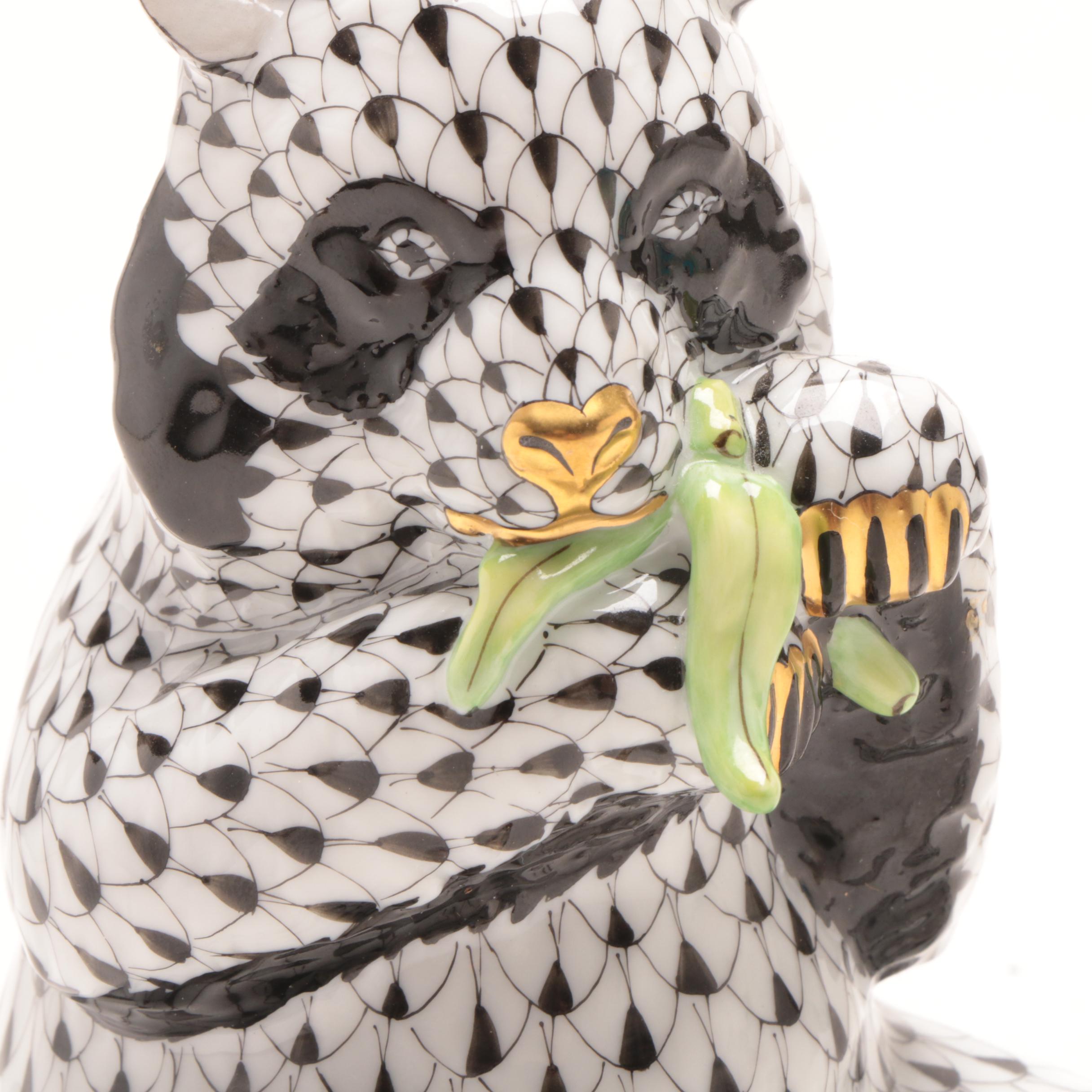 Herend Panda and Kangaroo Porcelain Figurines | EBTH