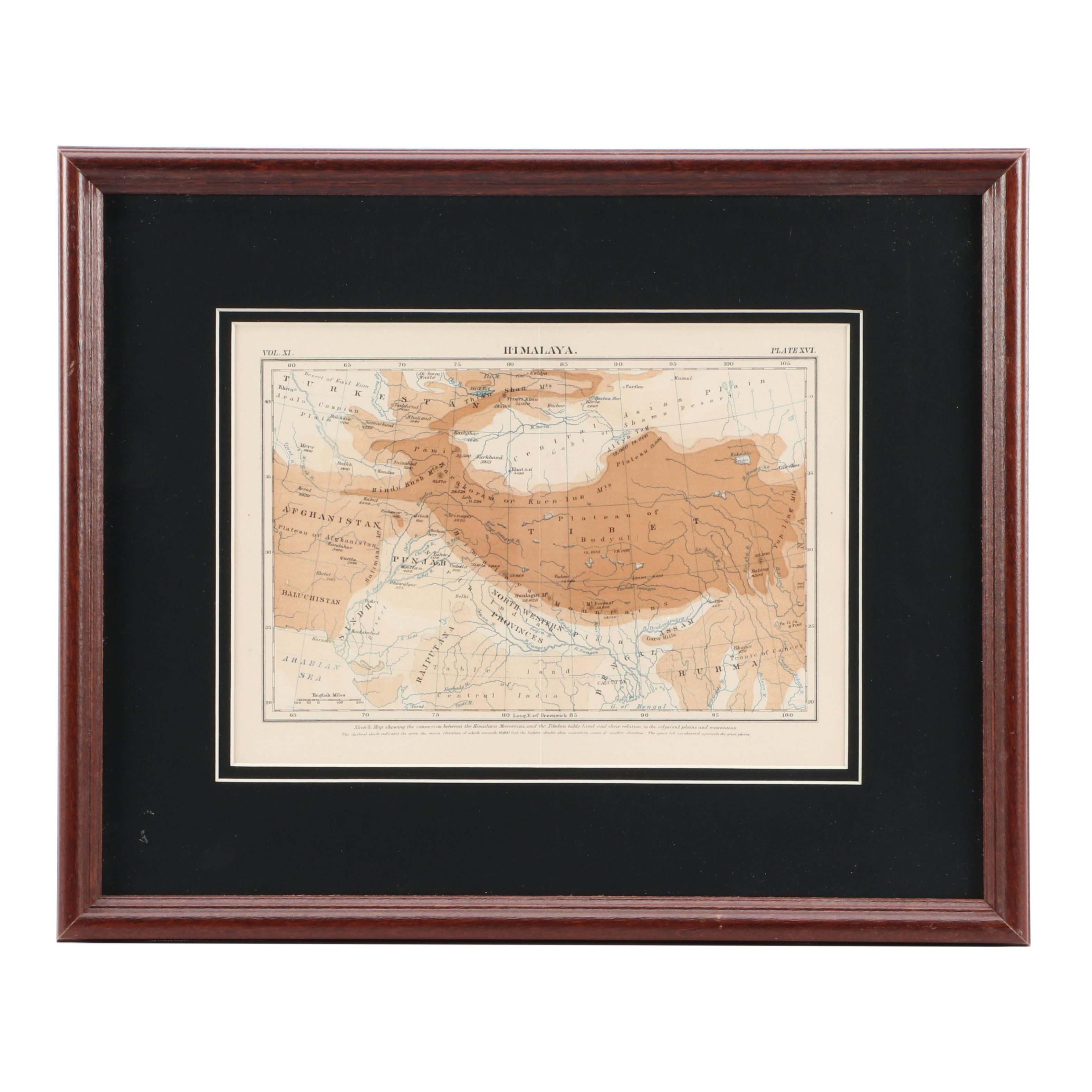 Antique "Himalaya" Map | EBTH
