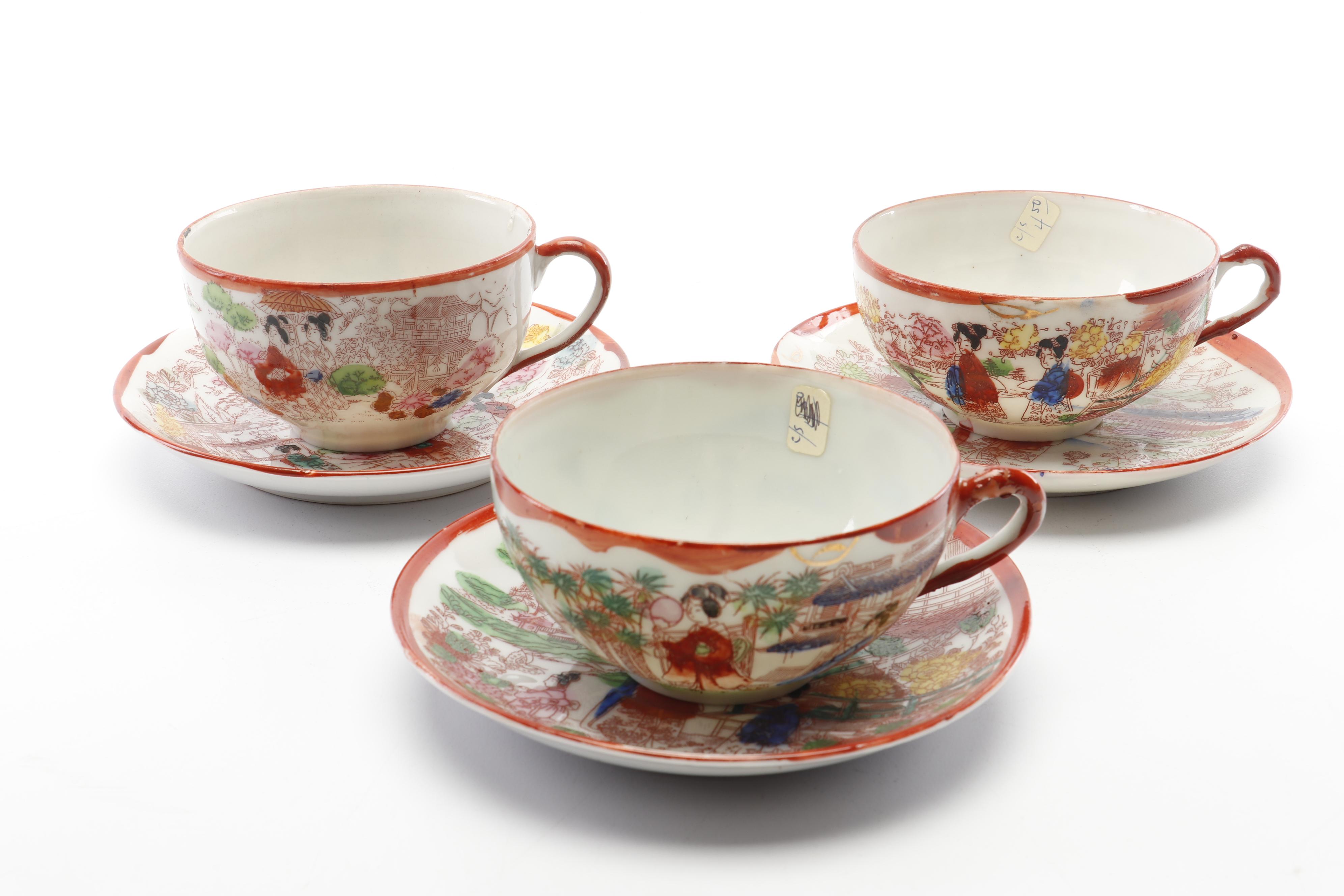 Vintage Asian Porcelain Dinnerware featuring "Geisha Girl" | EBTH