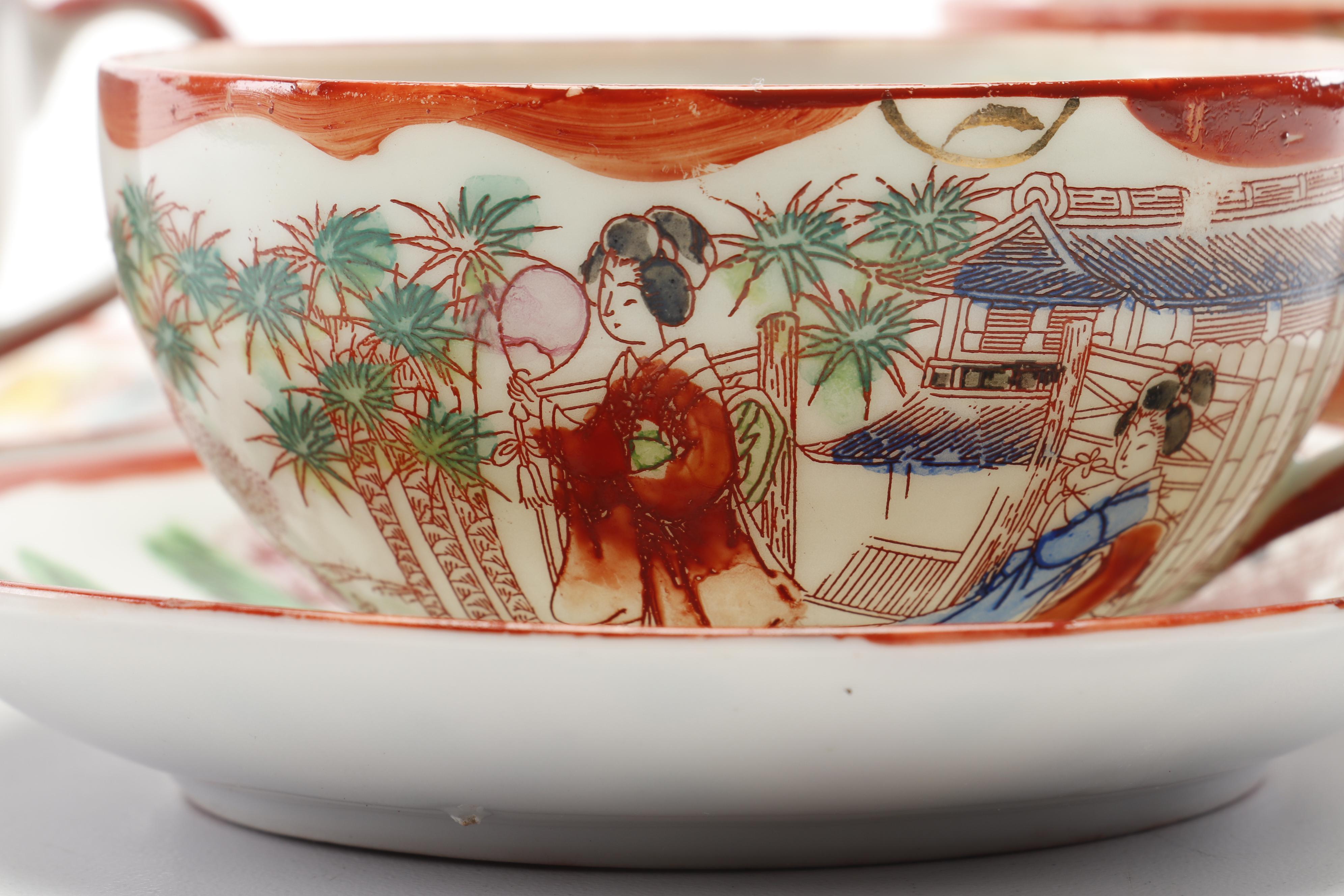 Vintage Asian Porcelain Dinnerware featuring "Geisha Girl" | EBTH