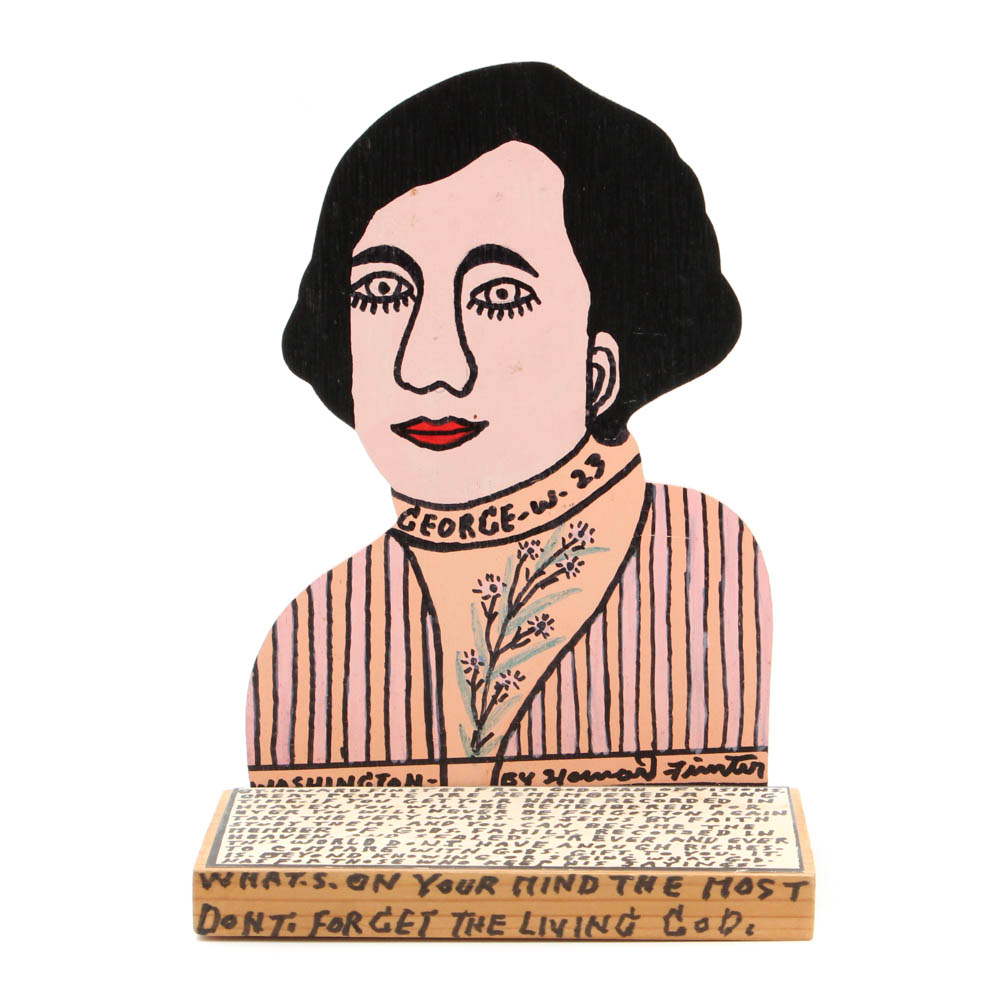 Howard Finster Folk Art Sculpture of George Washington | EBTH