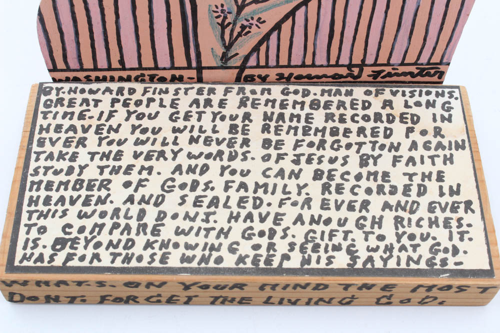 Howard Finster Folk Art Sculpture of George Washington | EBTH