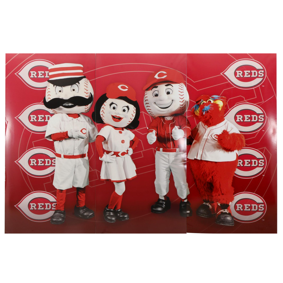 Reds Hall Of Fame Mr. Red, Rosie Red, Gapper and Mr. Redlegs Wall ...