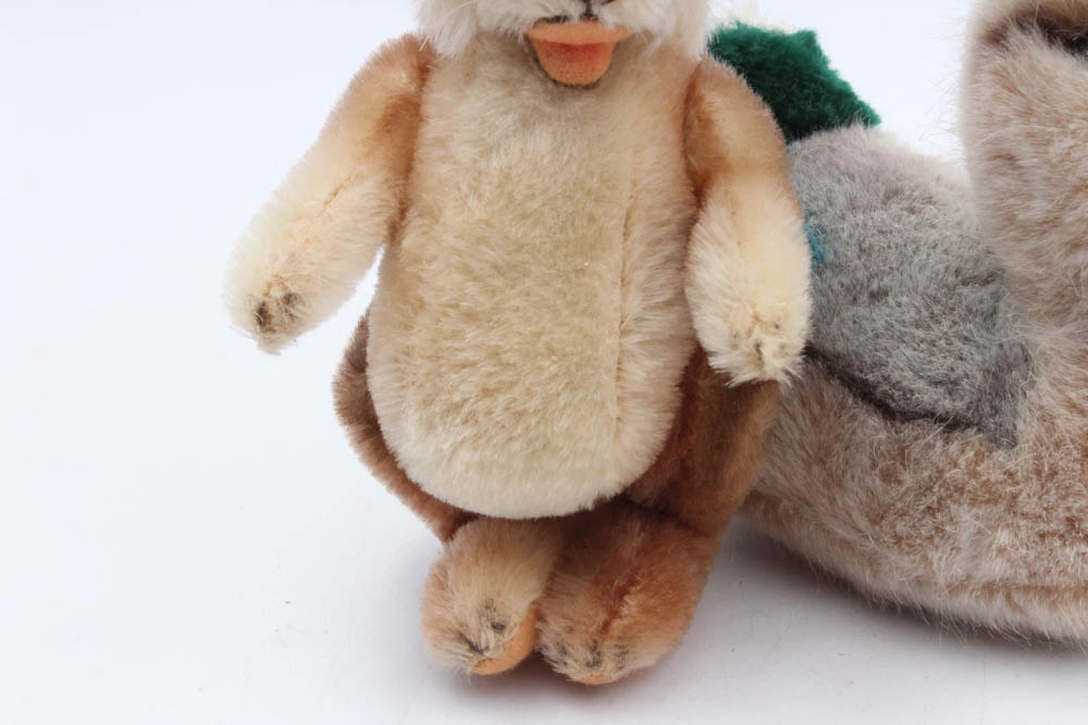 Steiff Stuffed Mohair "Tulla" Mallard Duck and "Niki" Rabbit | EBTH