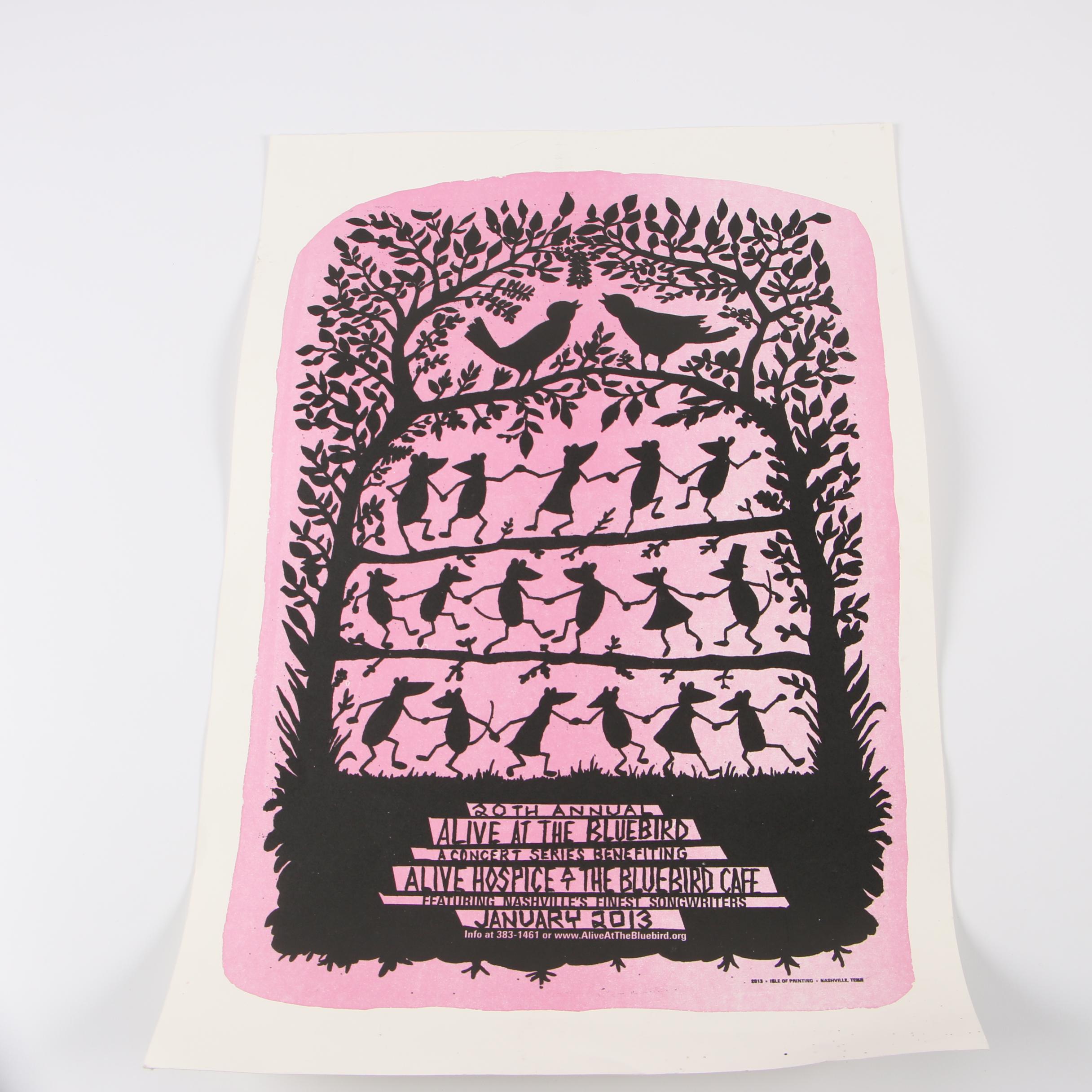 Hal Ketchum Autographed T-Shirt with "Alive at the Bluebird" Serigraph ...