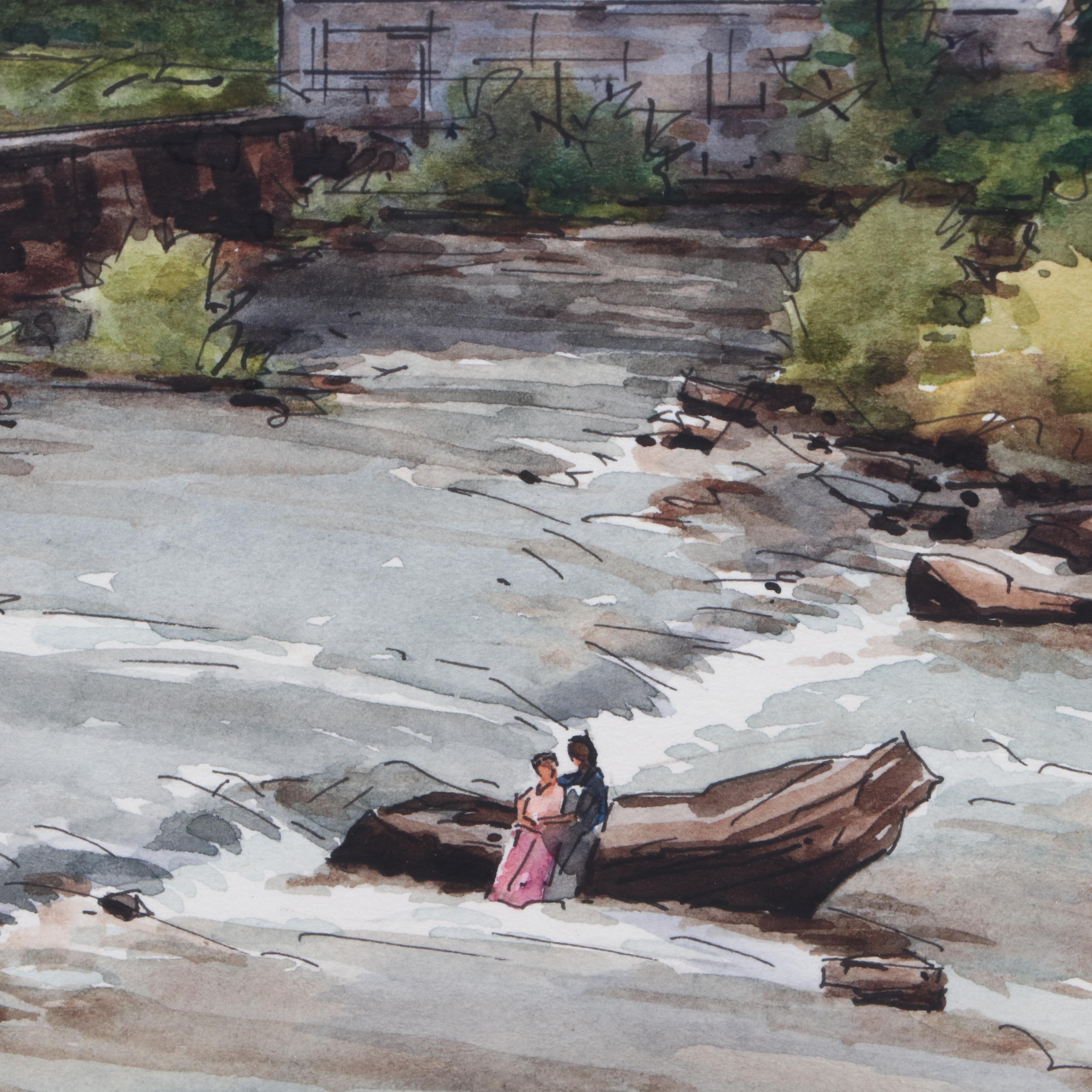 D. Omer Seamon Watercolor Landscape Painting | EBTH