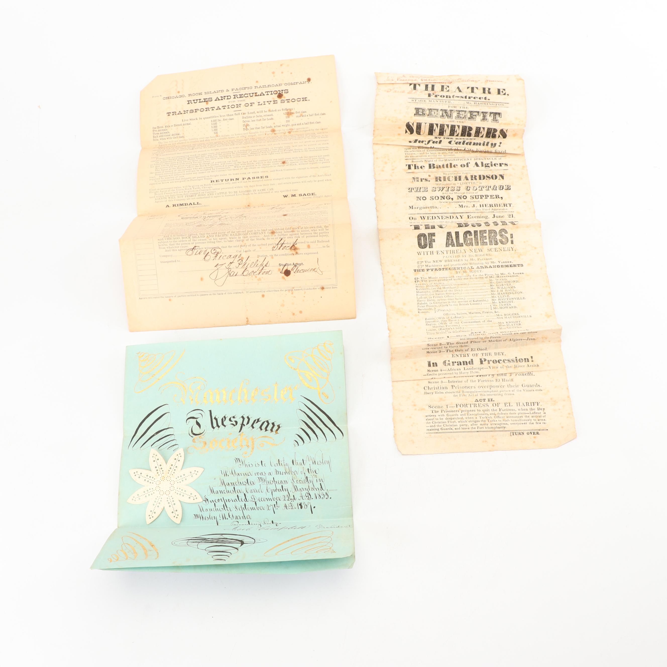 Archive of the Wesley Garner Family of Iowa, Assorted Historical ...