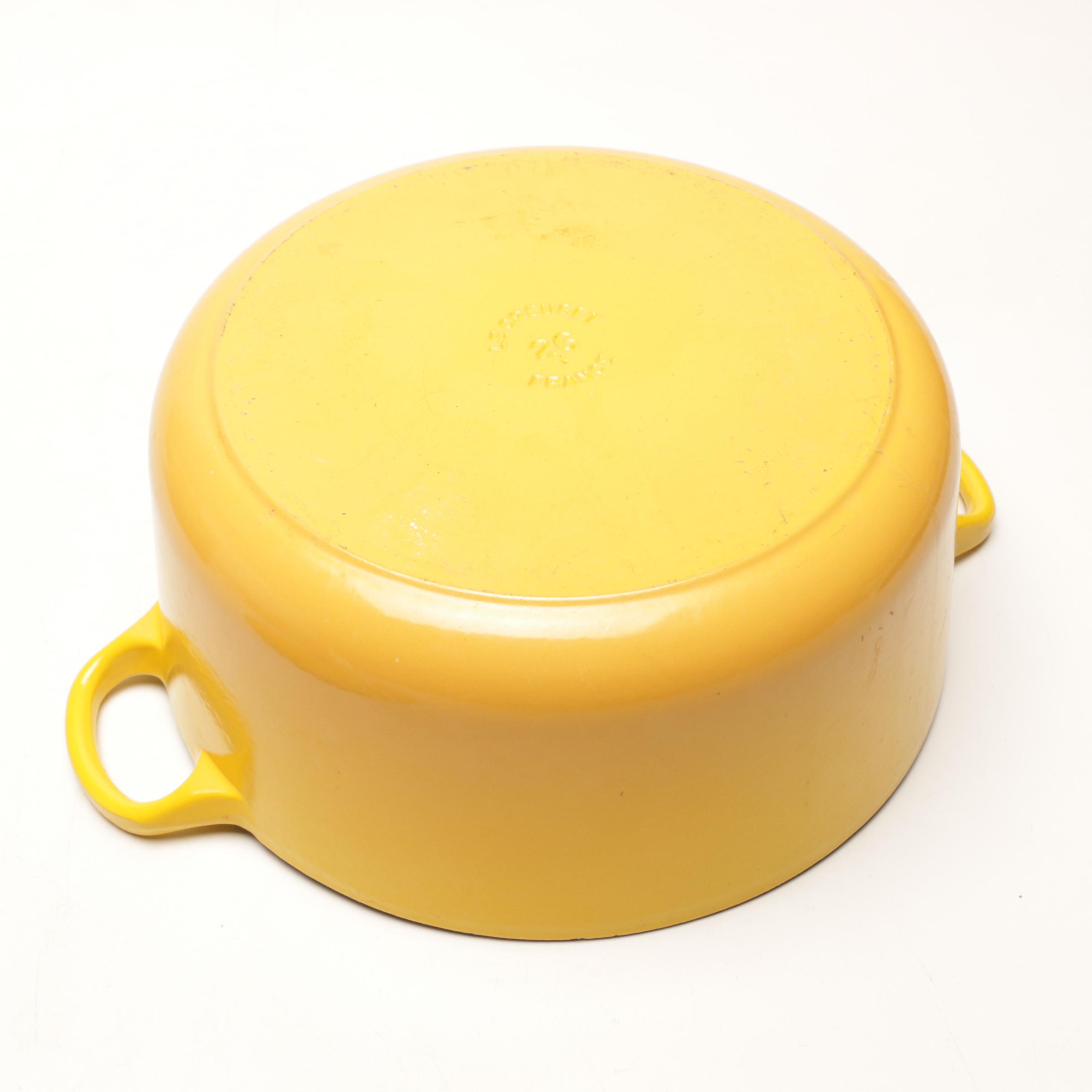 Le Creuset Yellow Enameled Cast Iron Stock Pot, Dutch Oven and Fry Pan ...