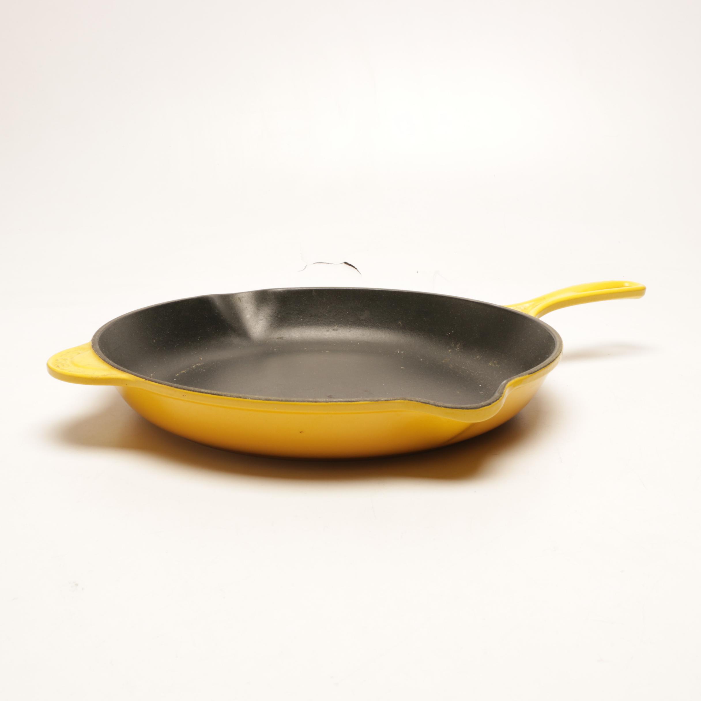 Le Creuset Yellow Enameled Cast Iron Stock Pot, Dutch Oven and Fry Pan ...