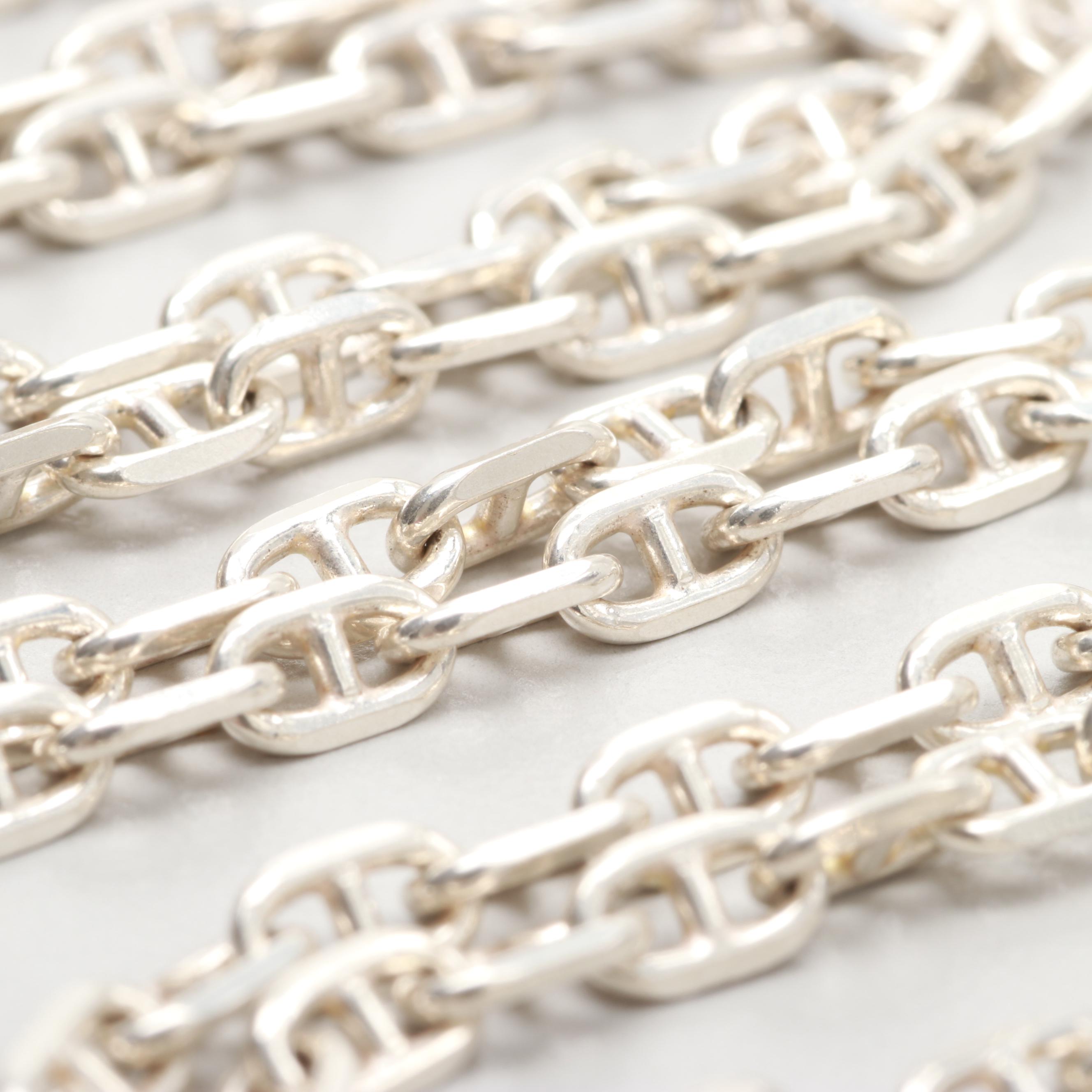 Sterling Silver Anchor Chain Necklace | EBTH