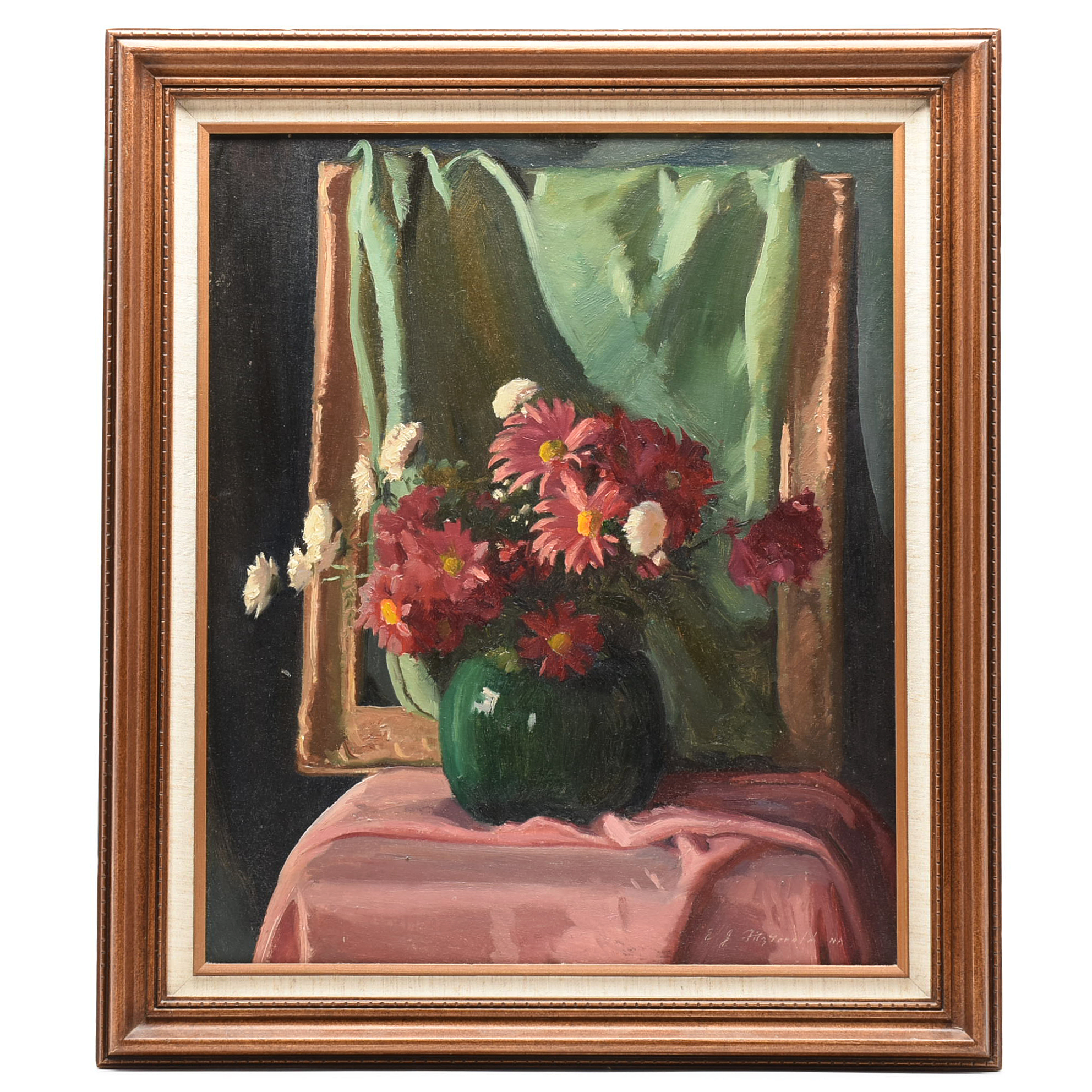 Edmond J. Fitzgerald Floral Still Life Oil Painting | EBTH
