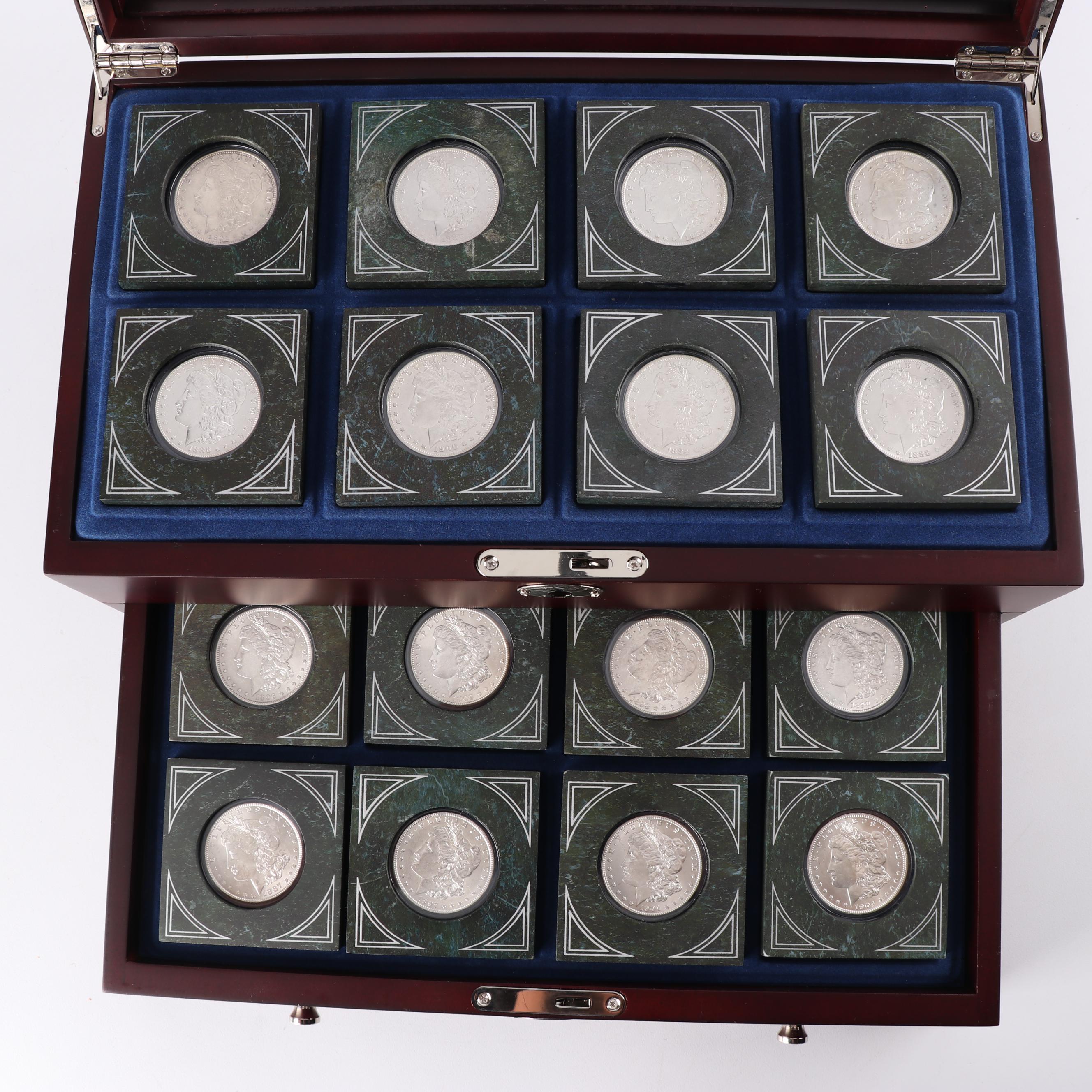 Morgan Silver Dollar Collection in Display Case, 1883 - 1904 | EBTH