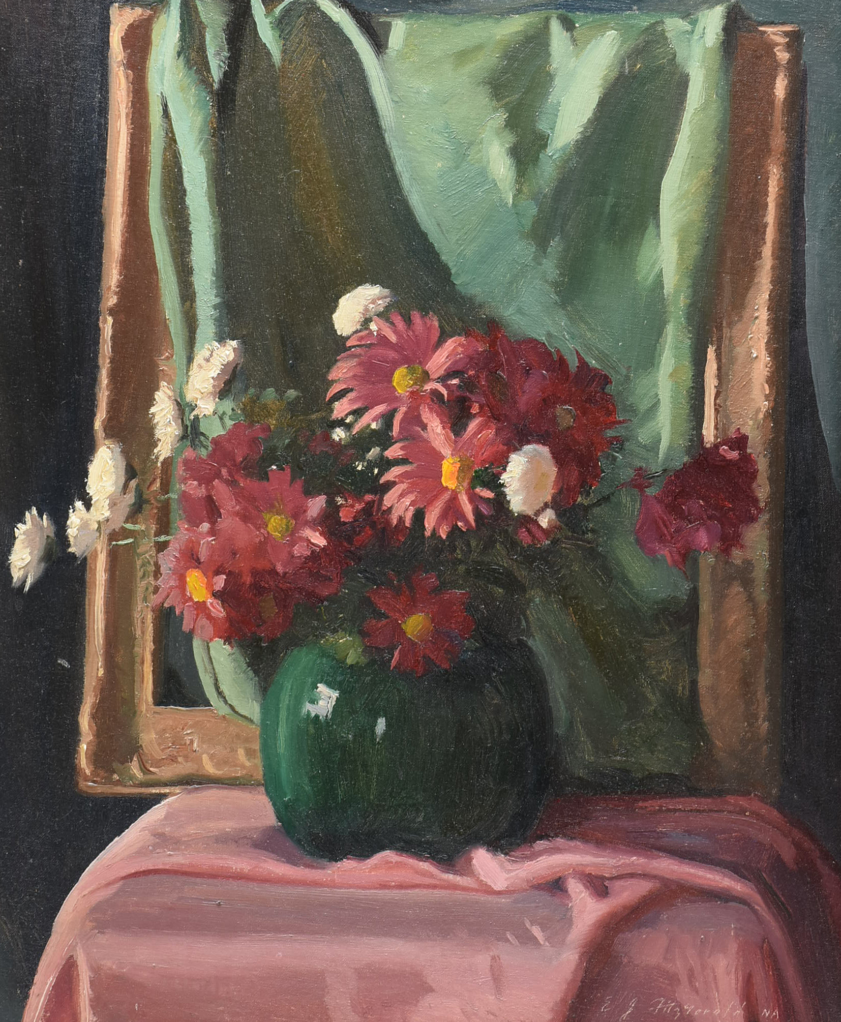 Edmond J. Fitzgerald Floral Still Life Oil Painting | EBTH