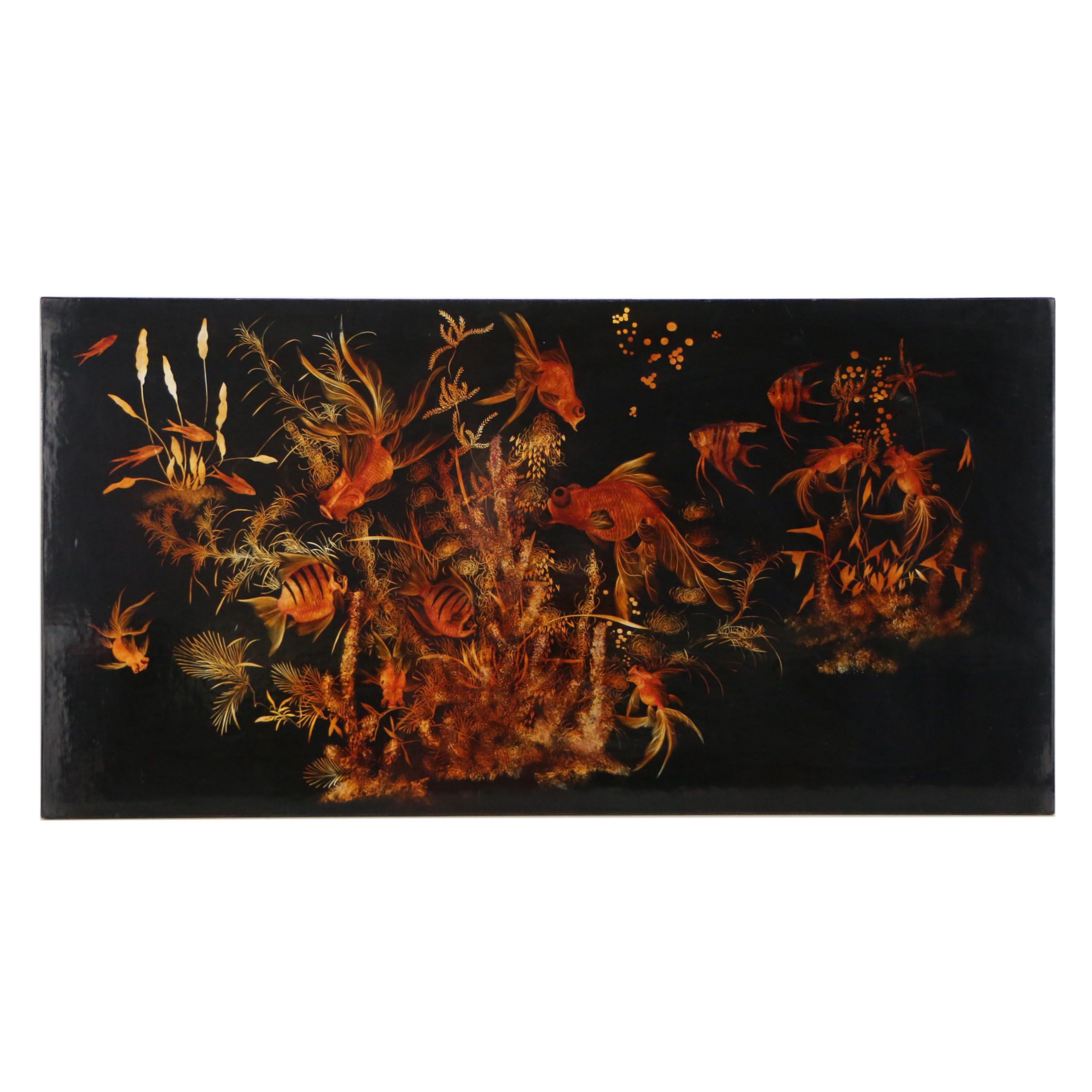Vietnamese Lacquered Panel Painting | EBTH