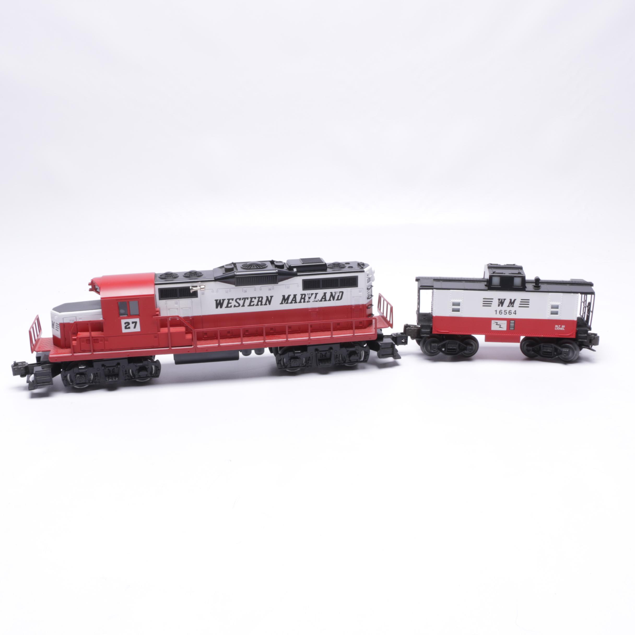 Lionel Western Maryland "O" Gauge Diesel Engine with Seven Train Cars ...